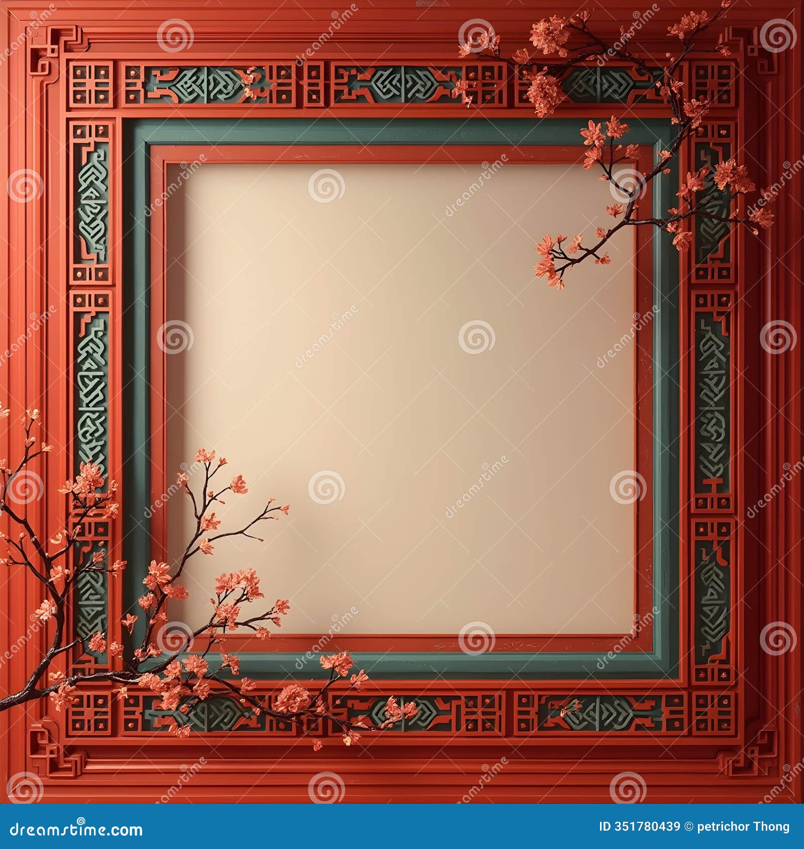Cultural Frame with Traditional Chinese Designs Stock Illustration ...