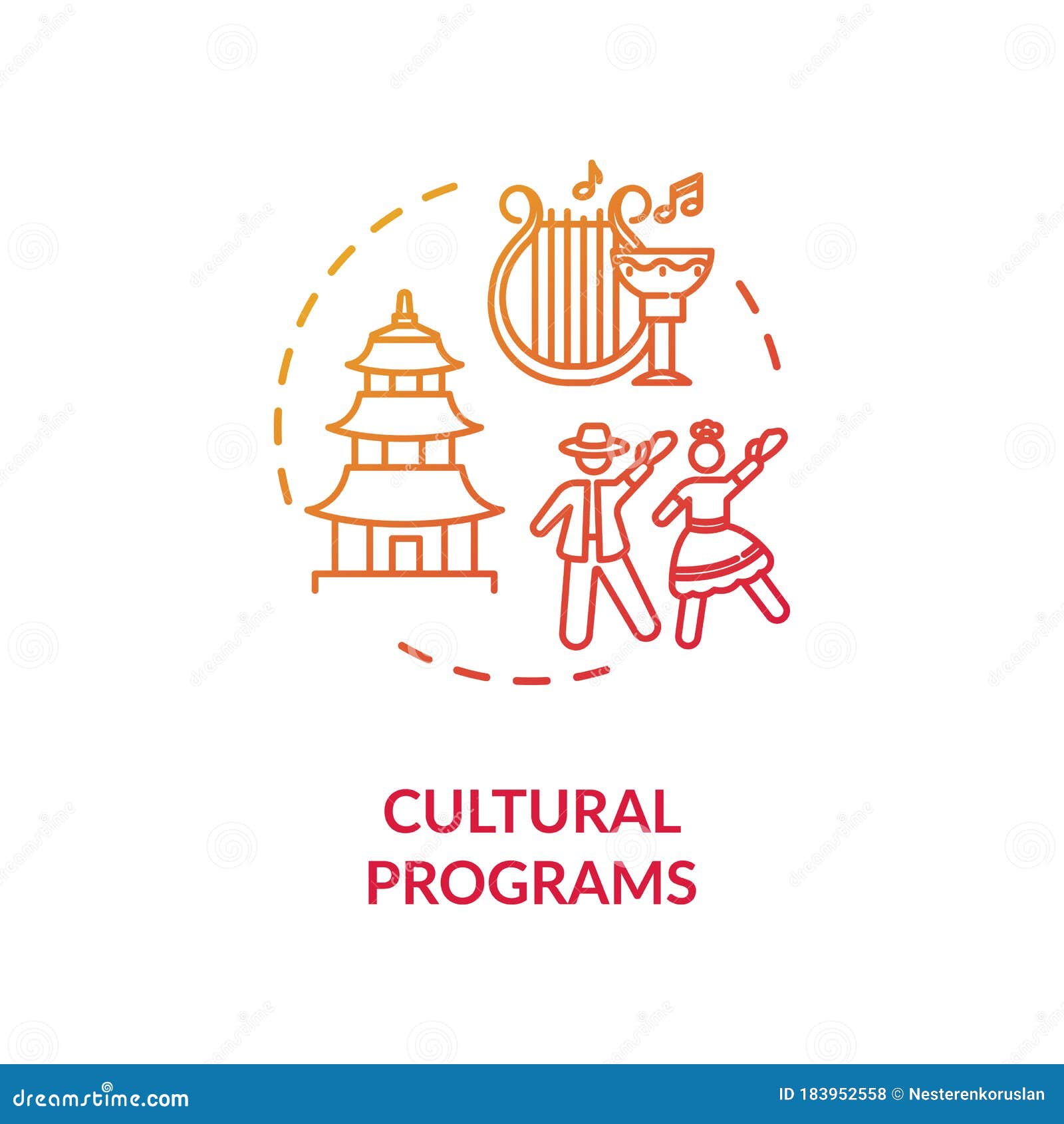 Cultural Programs Concept Icon Stock Vector - Illustration of ...