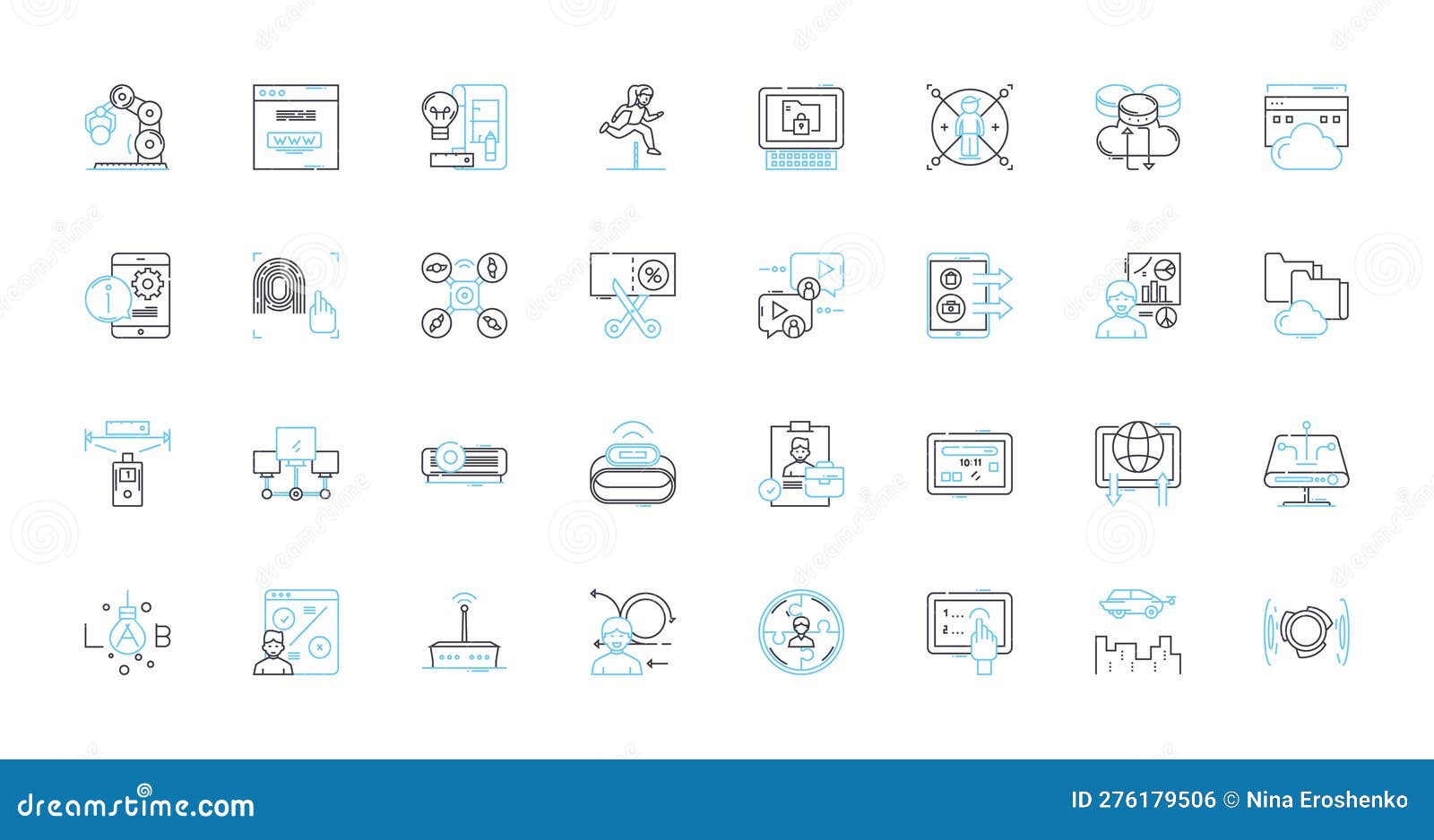 Cultural Shift Linear Icons Set. Transformation, Revolution, Evolution ...