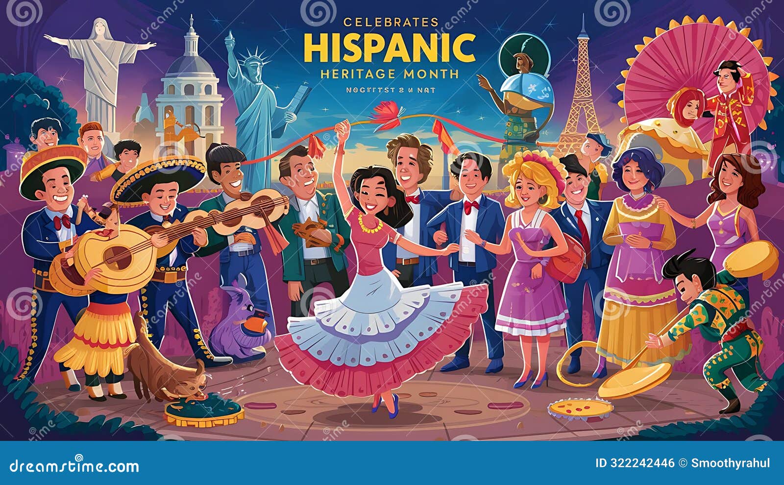 Cultural Symbols Pattern for Hispanic Heritage Month Stock Illustration ...