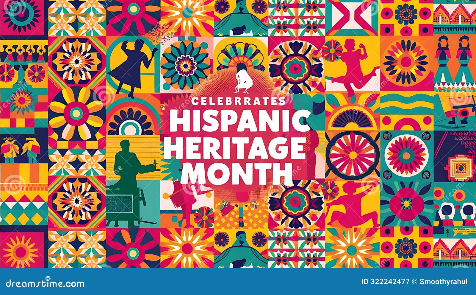 Cultural Symbols Pattern for Hispanic Heritage Month Stock Illustration ...