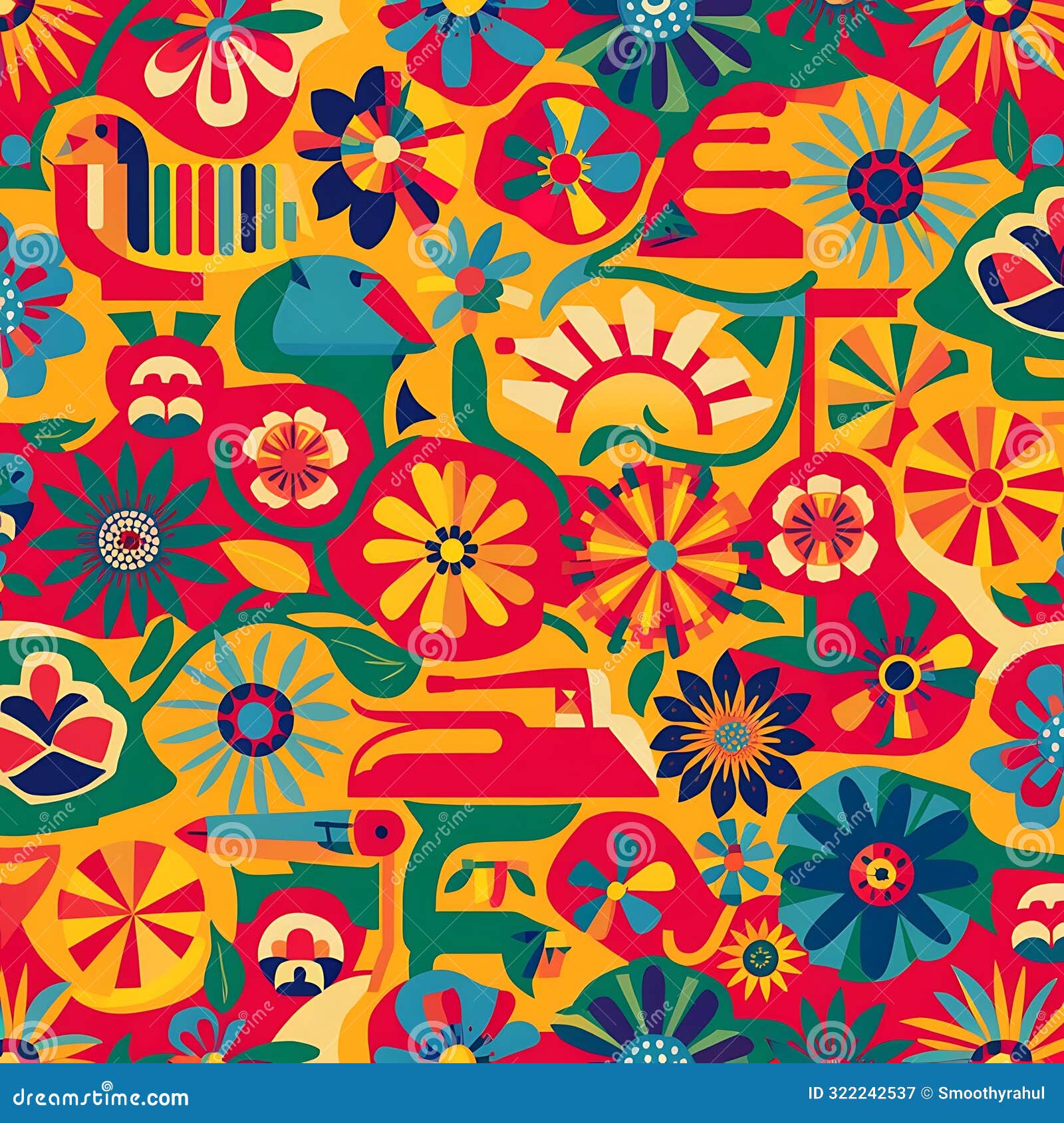 Cultural Symbols Pattern for Hispanic Heritage Month Stock Illustration ...