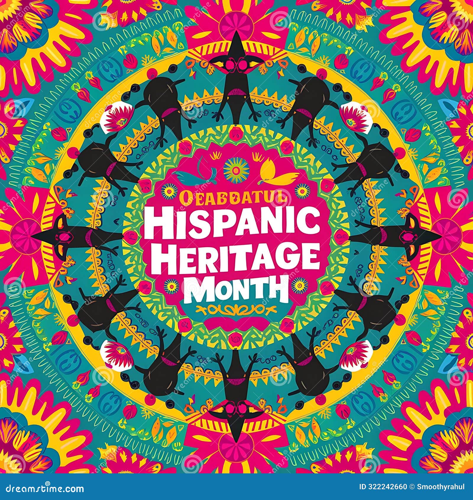 Cultural Symbols Pattern for Hispanic Heritage Month Stock Illustration ...