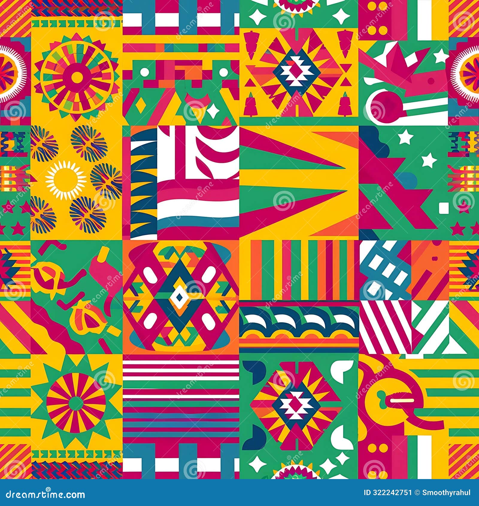 Cultural Symbols Pattern for Hispanic Heritage Month Stock Illustration ...