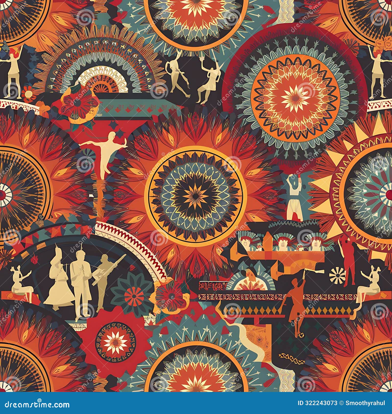 Cultural Symbols Pattern for Hispanic Heritage Month Stock Illustration ...