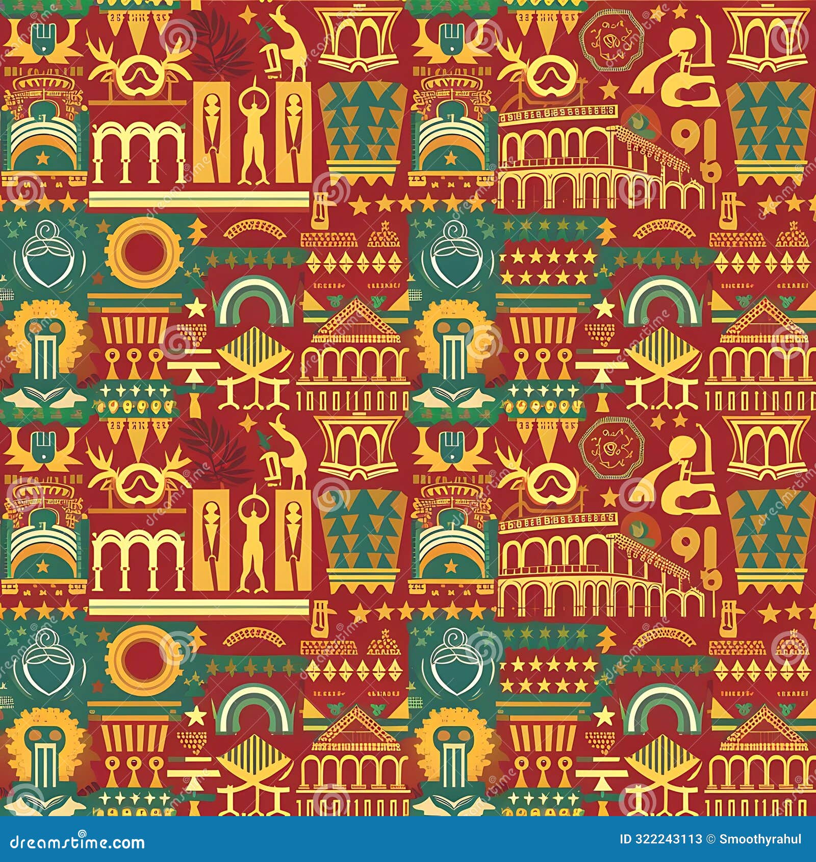 Cultural Symbols Pattern for Hispanic Heritage Month Stock Illustration ...