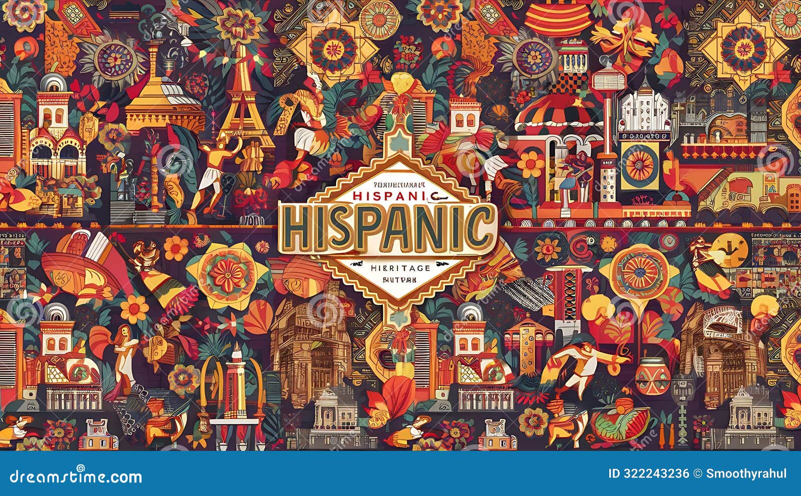 Cultural Symbols Pattern for Hispanic Heritage Month Stock Illustration ...