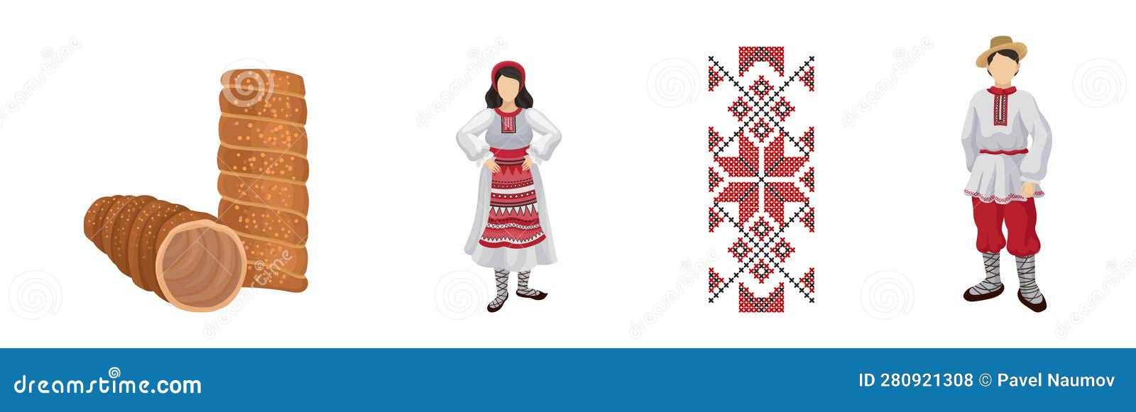 Cultural Symbols of Romania and Traditional Attribute Vector Set Stock ...