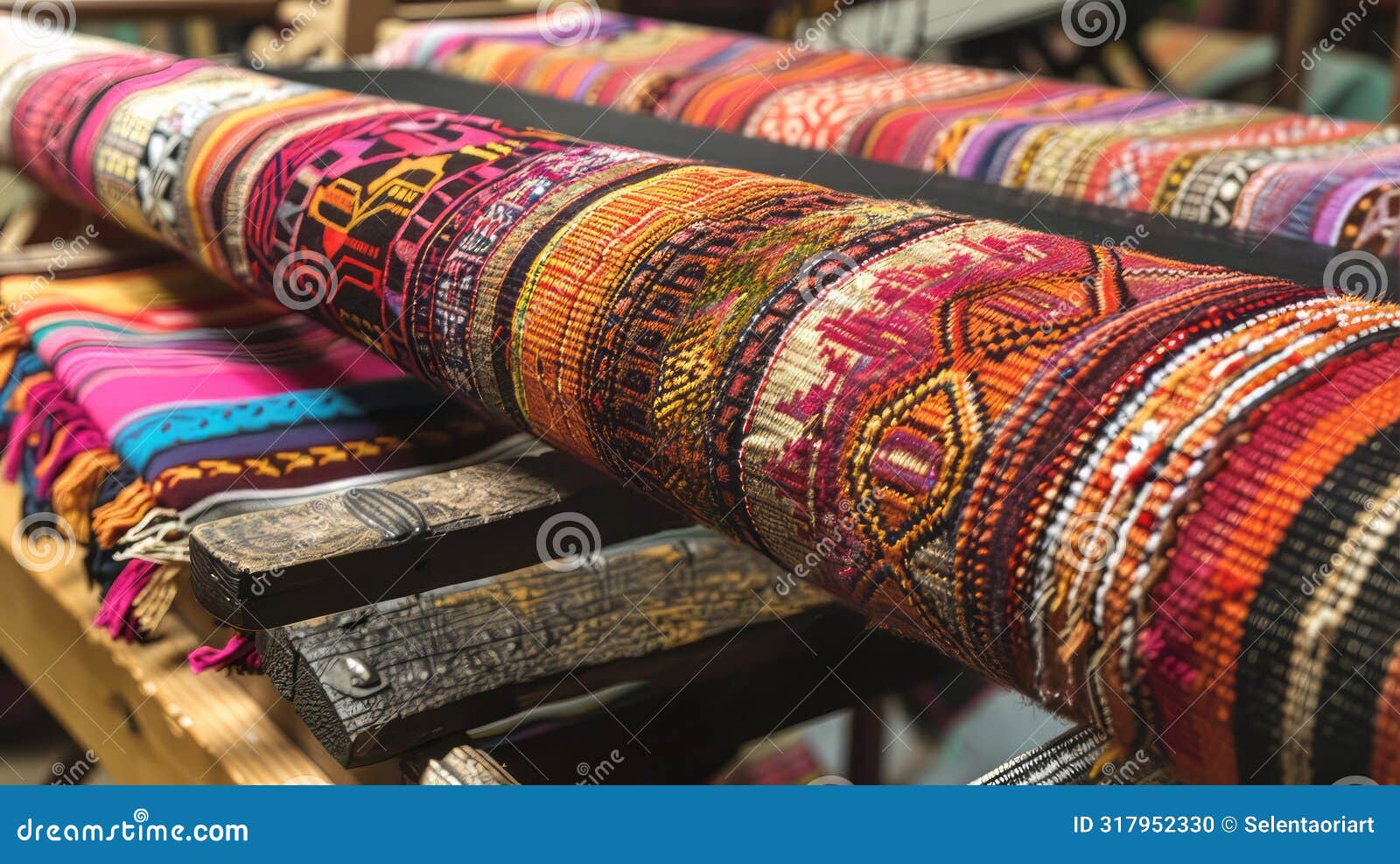 Cultural Weaving Techniques Displayed Stock Illustration - Illustration ...