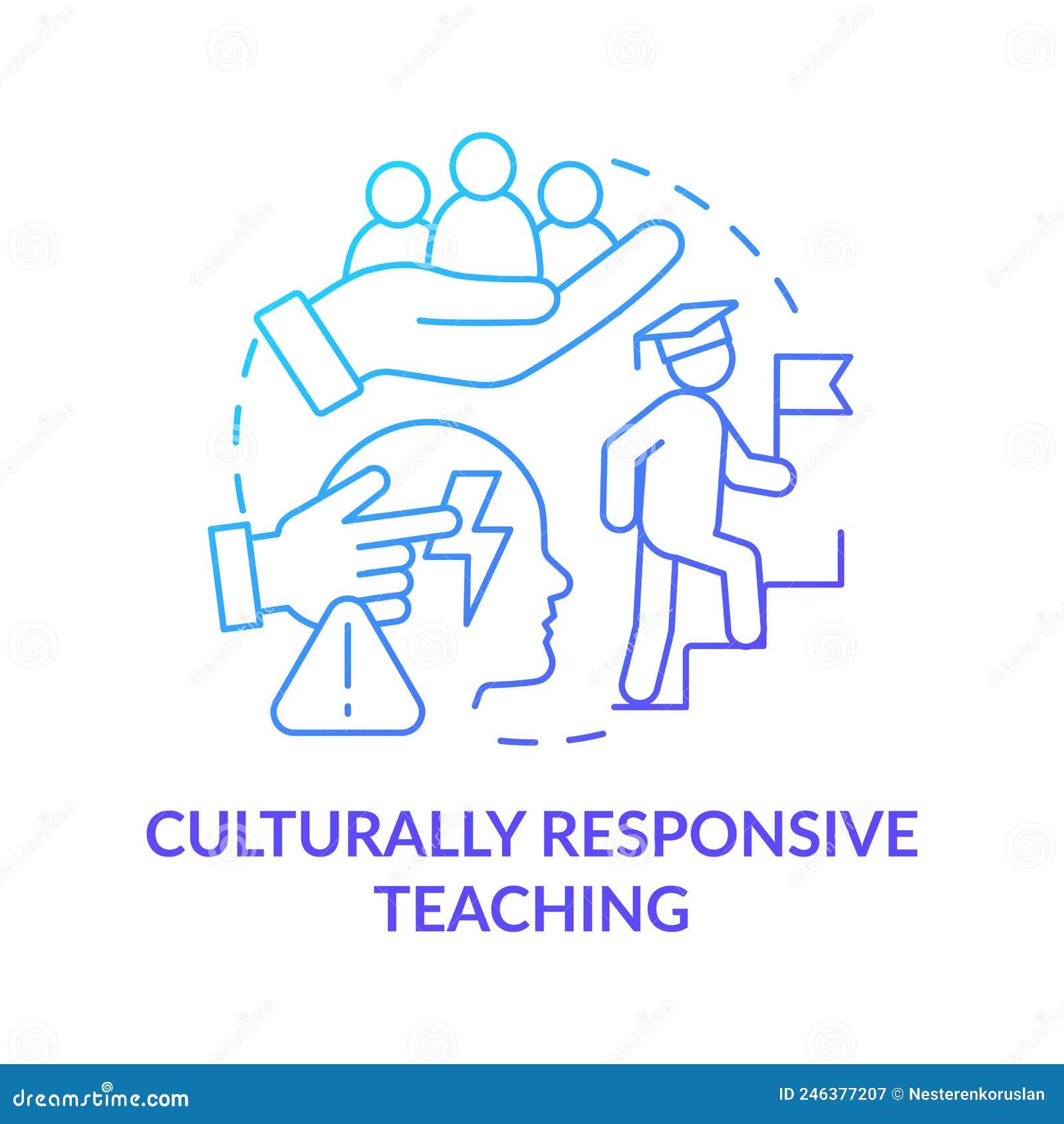 Culturally Responsive Teaching Blue Gradient Concept Icon Cartoon ...