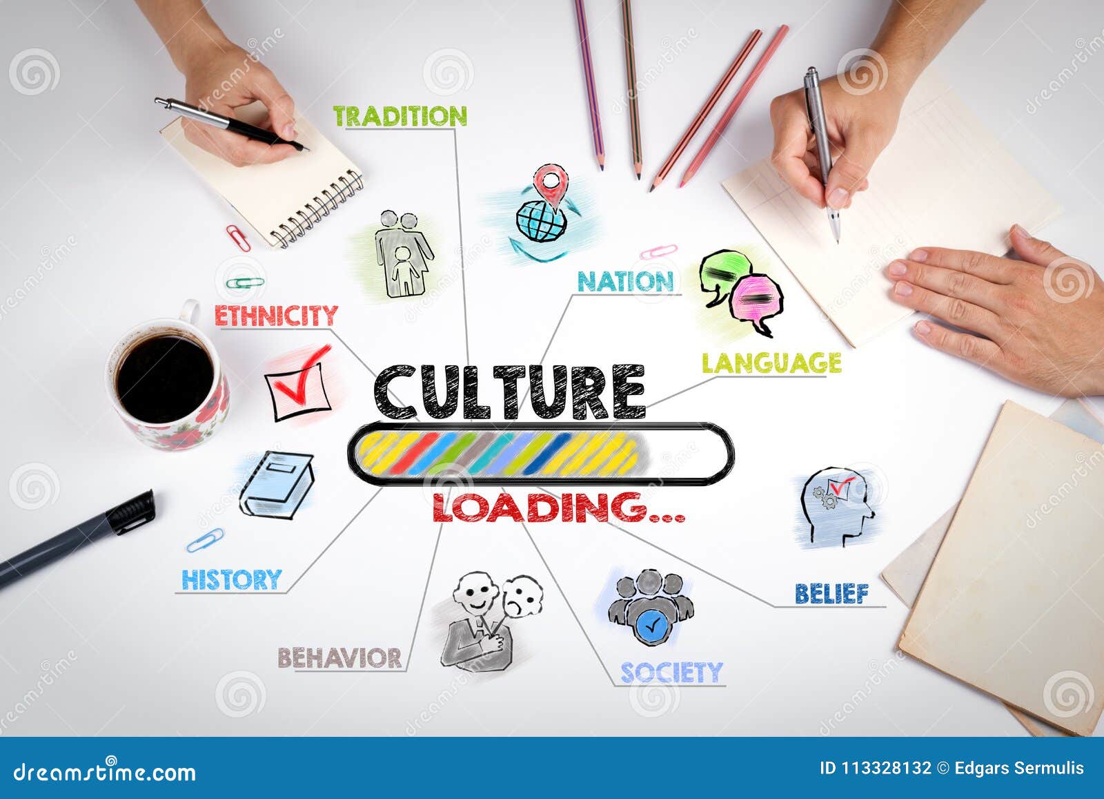 Culture Concept. the Meeting at the White Office Table Stock Photo ...