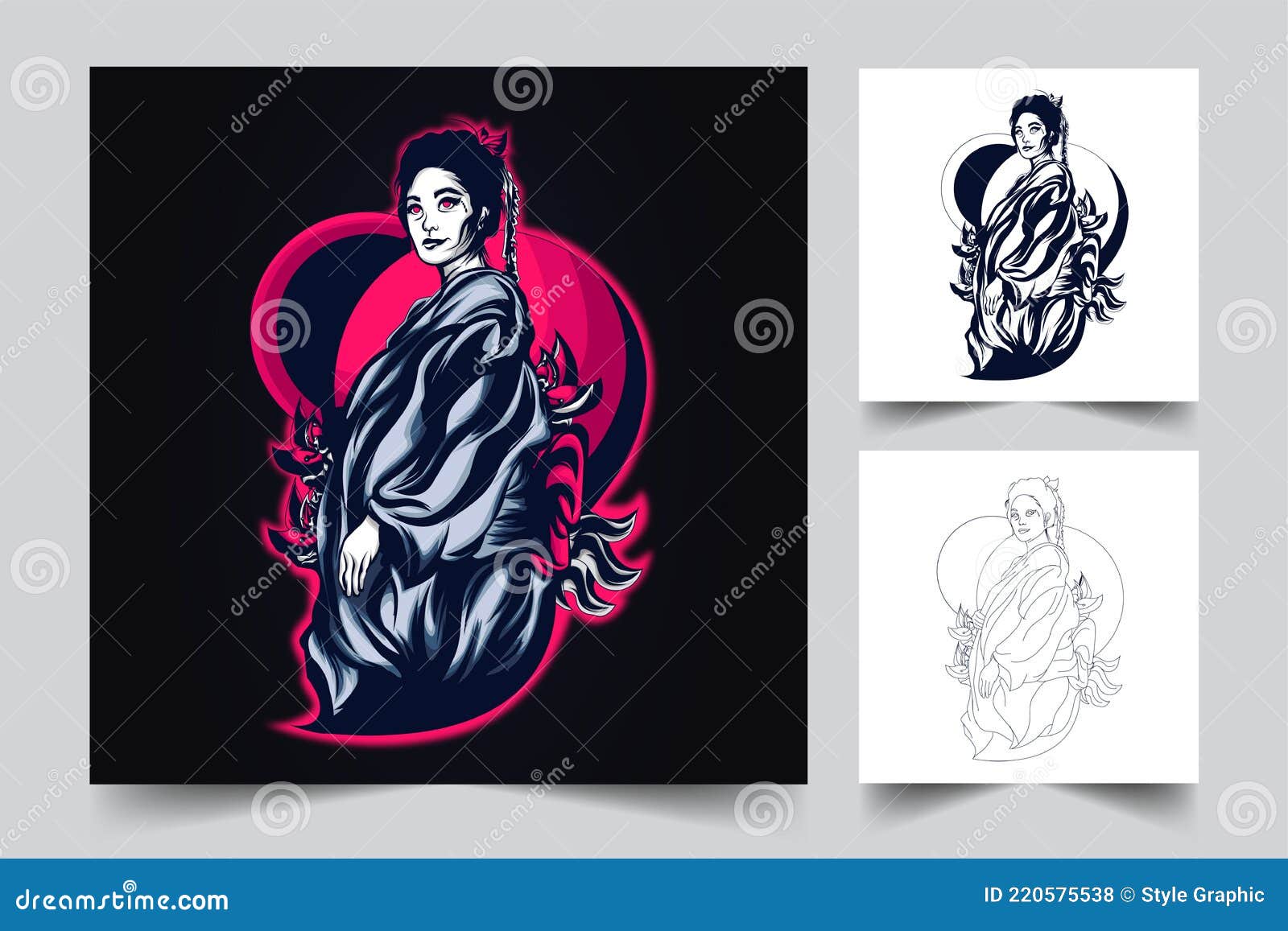 Geisha Mascot Logo Design Vector with Modern Illustration Stock Vector ...
