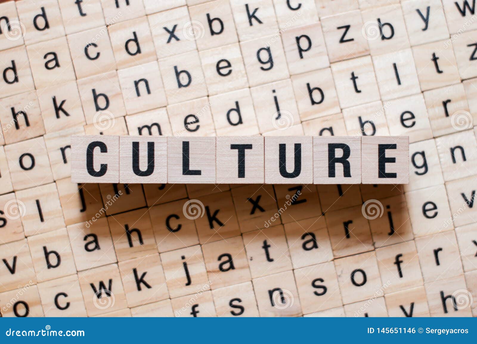 Culture Word Written On Wood Block. Wooden Alphabet On A Blue ...