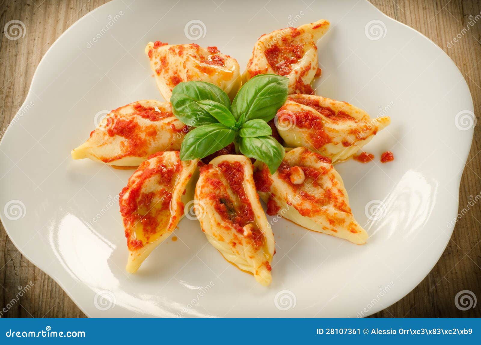Culurgiones with Tomato Sauce Stock Image - Image of mediterranean ...