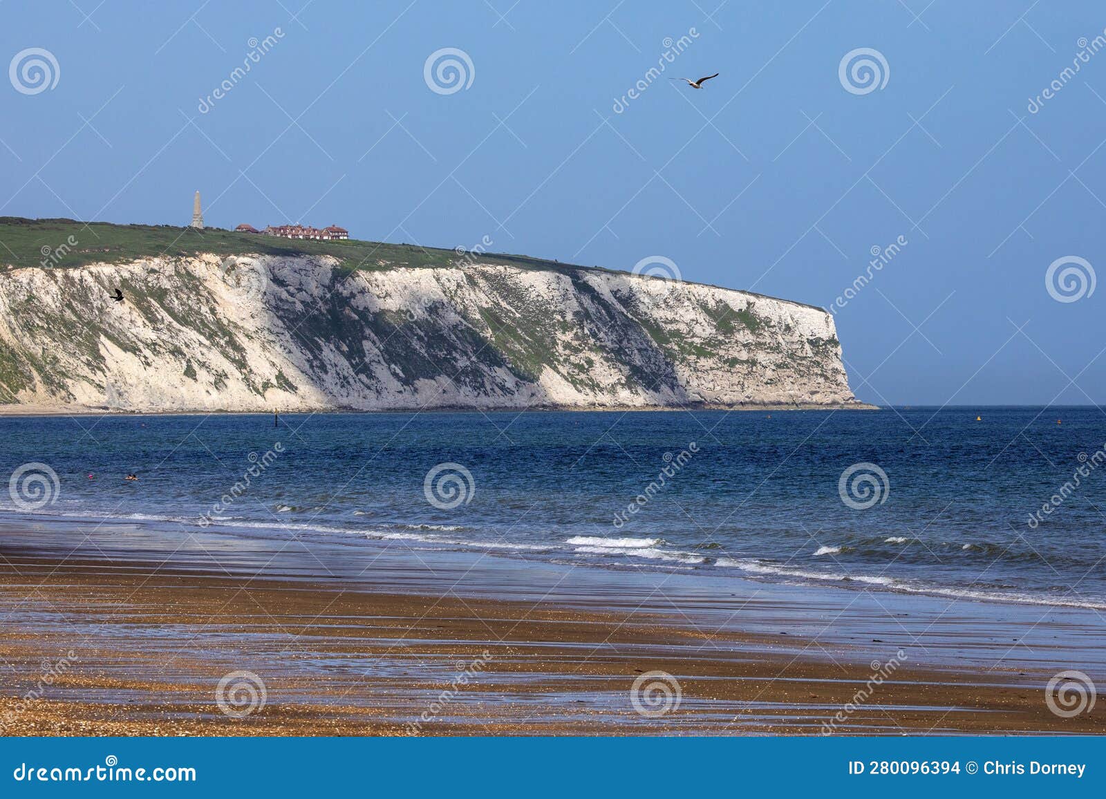 Culver Down Viewed from Sandown Bay, Isle of Wight Stock Photo - Image ...