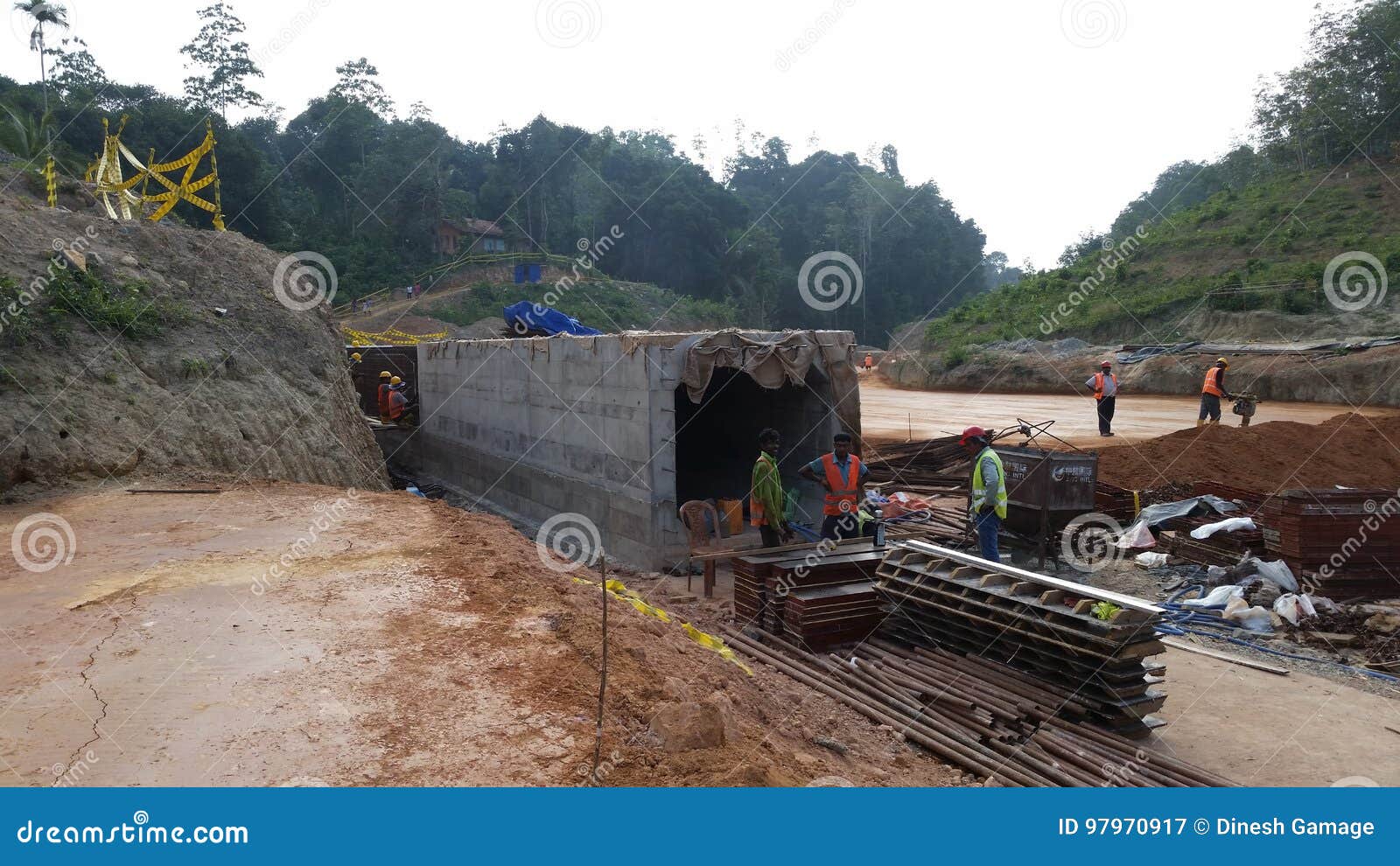 Culvert Construction at Highway Project Editorial Photography - Image ...