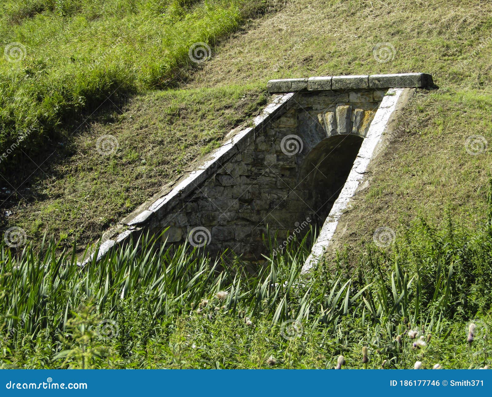 Culvert Under A Railway And Slumpy Area In Front Of It. Stock ...