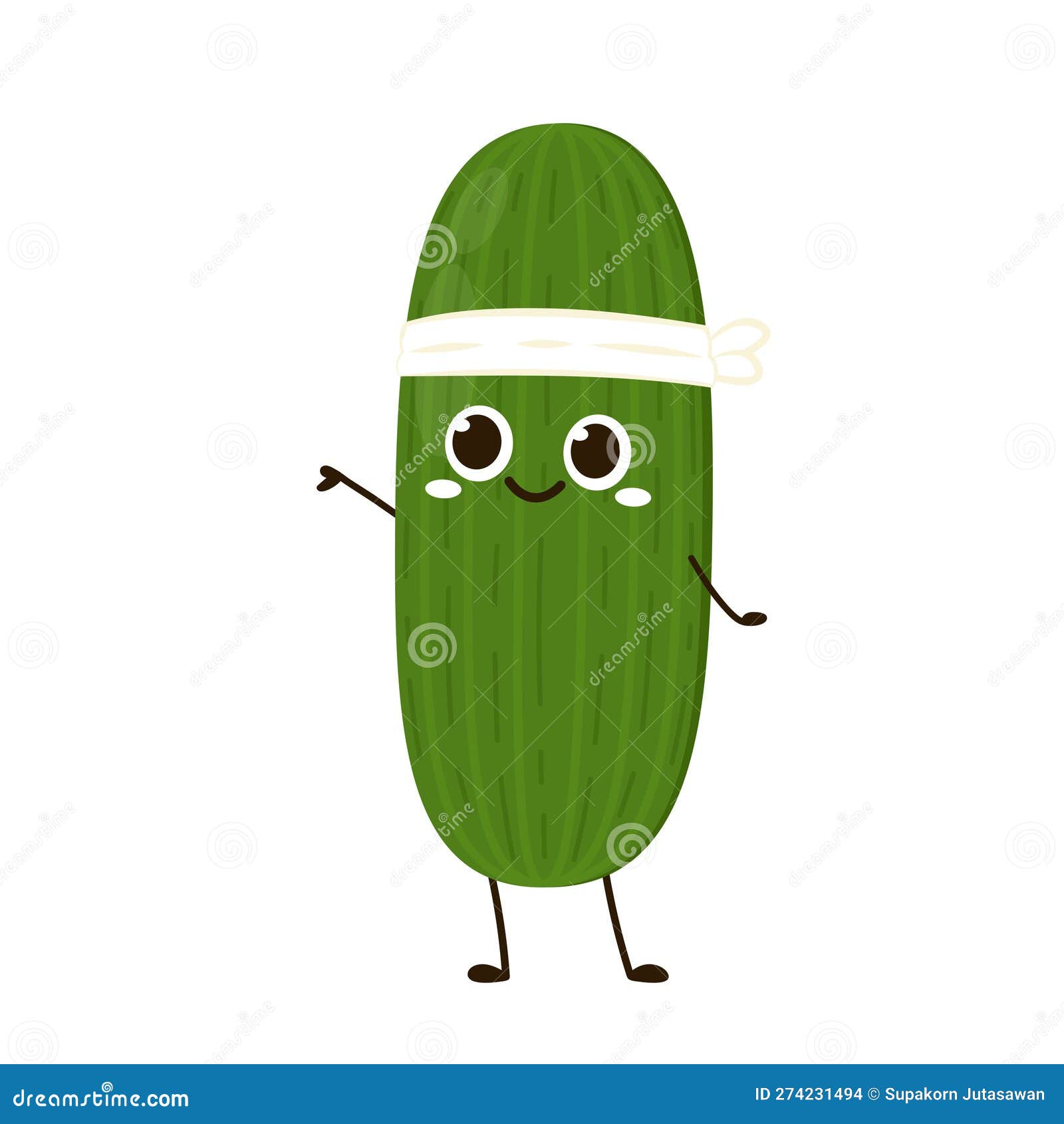 Cucumber. Cute Character. Colorful Vector Illustration. Cartoon Style ...