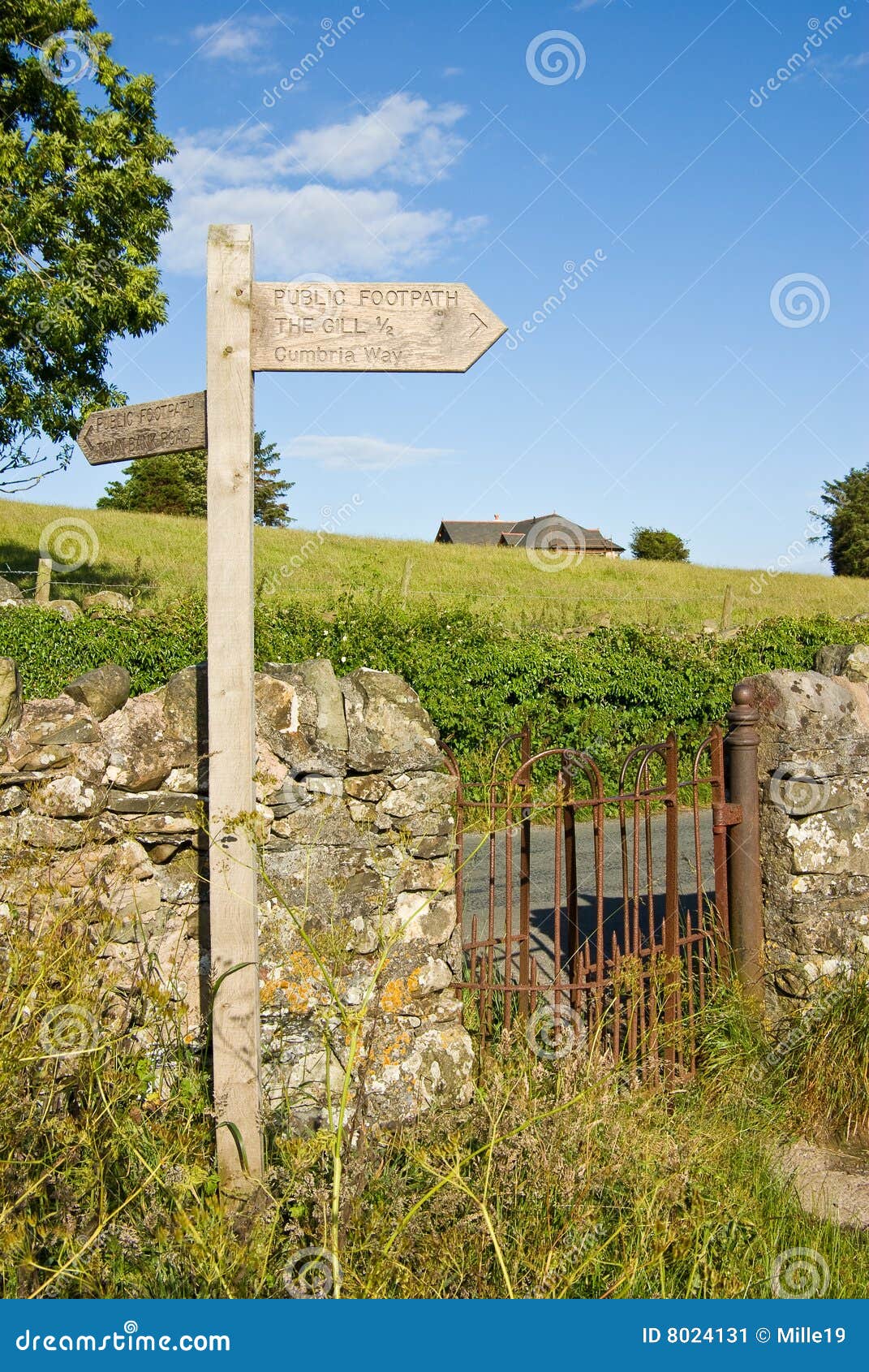 Cumbria Way sign post stock image. Image of walking, cumbria - 8024131