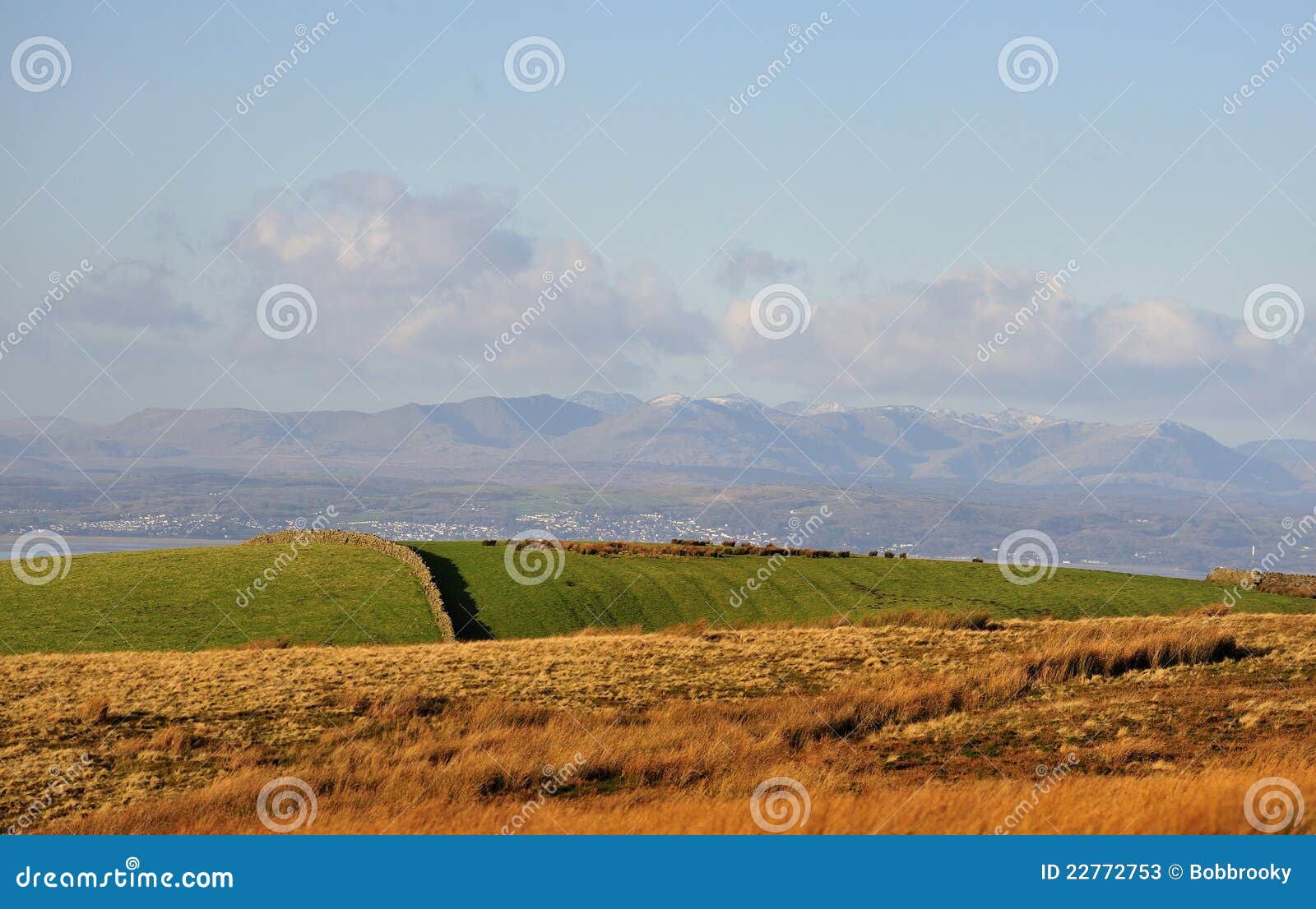 Cumbrian Mountains from the Bowland Moors Stock Image - Image of stone ...