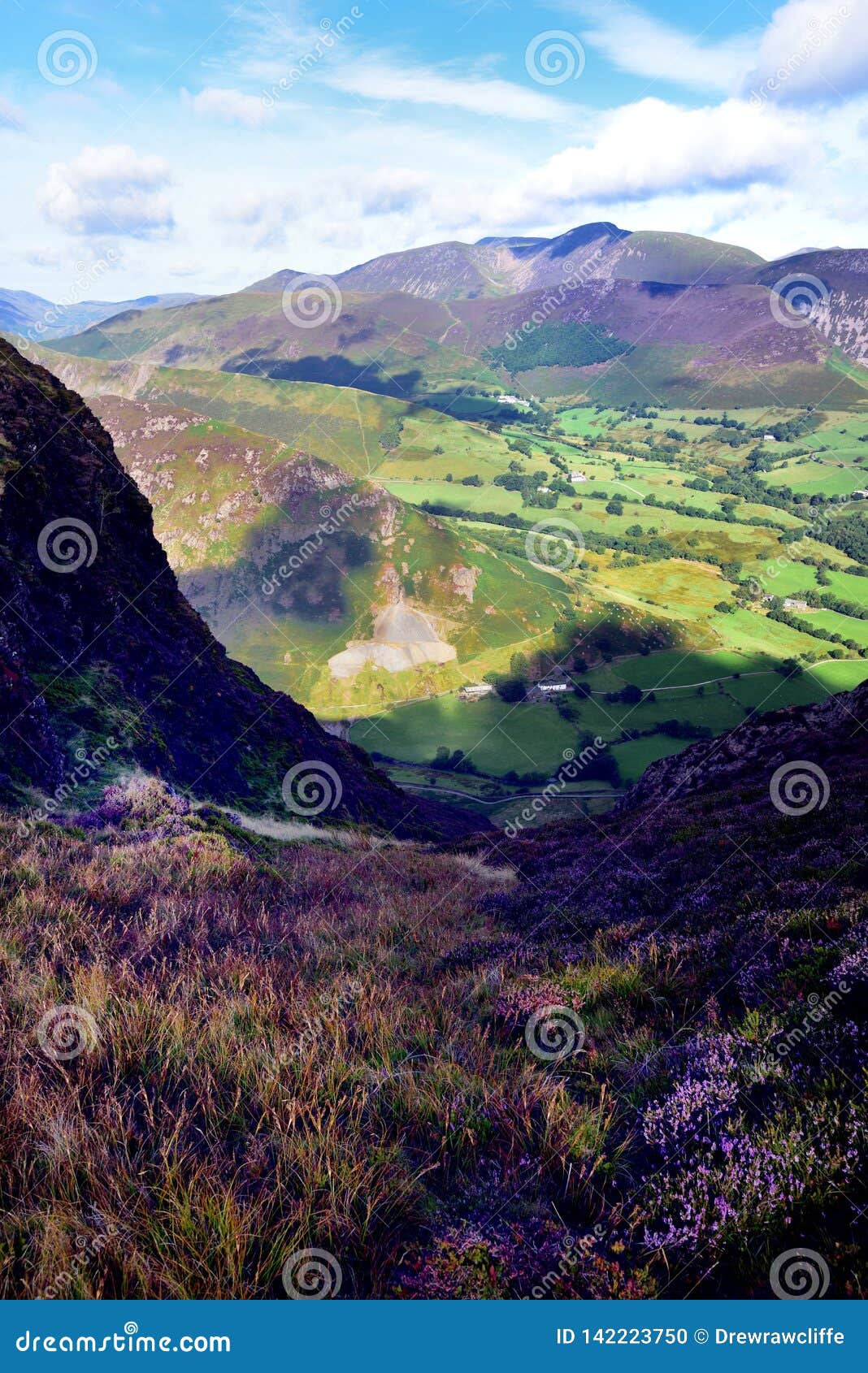 The Cumbrian Mountains from Bull Crag Stock Photo - Image of causey ...