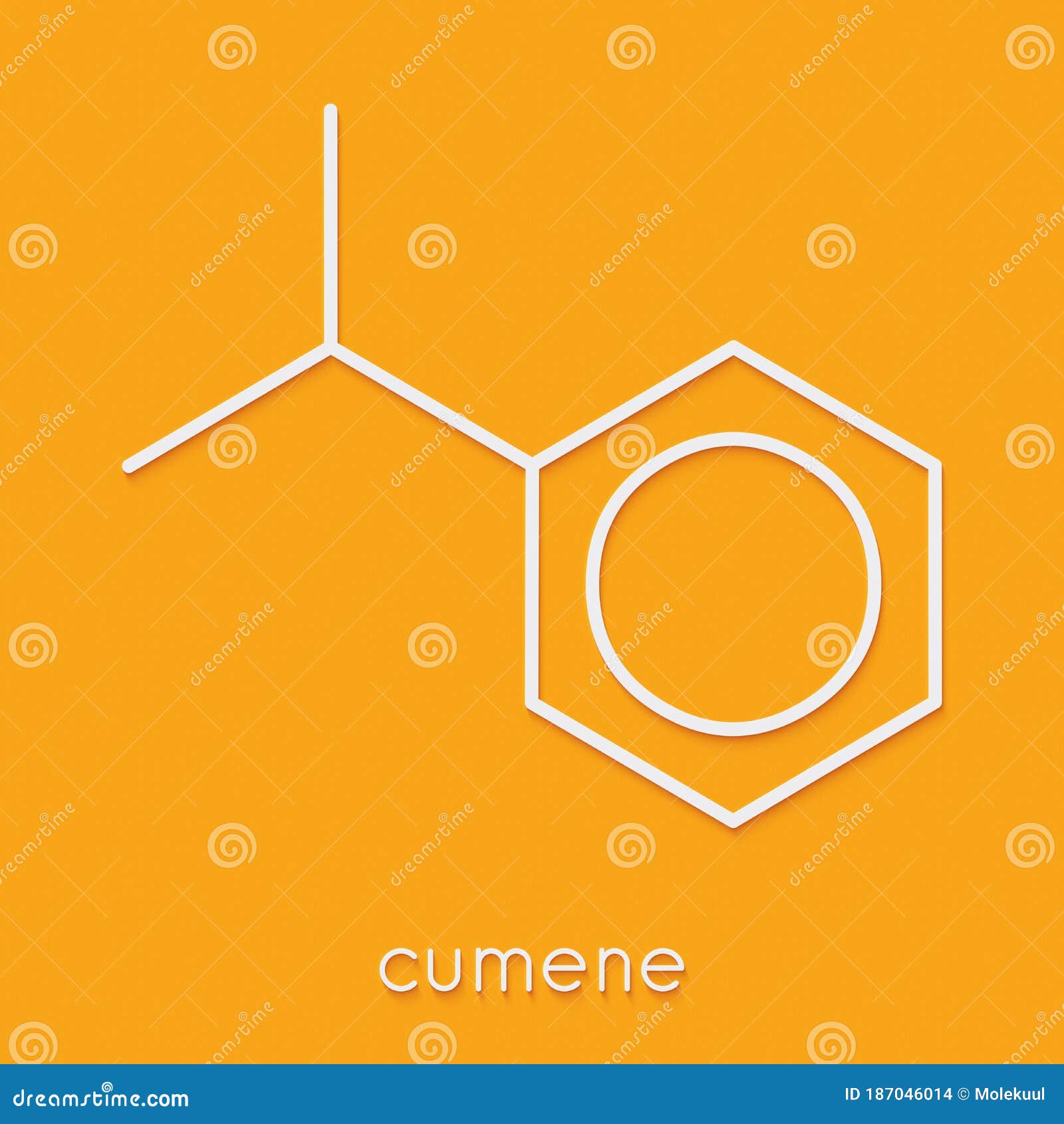 Cumene Isopropylbenzene Aromatic Hydrocarbon Molecule. Skeletal Formula ...