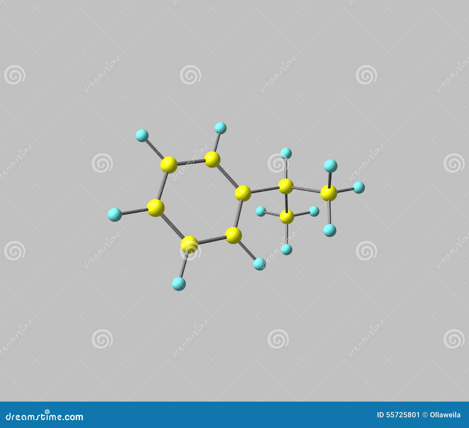 Cumene Molecule Isolated on Grey Stock Illustration - Illustration of ...