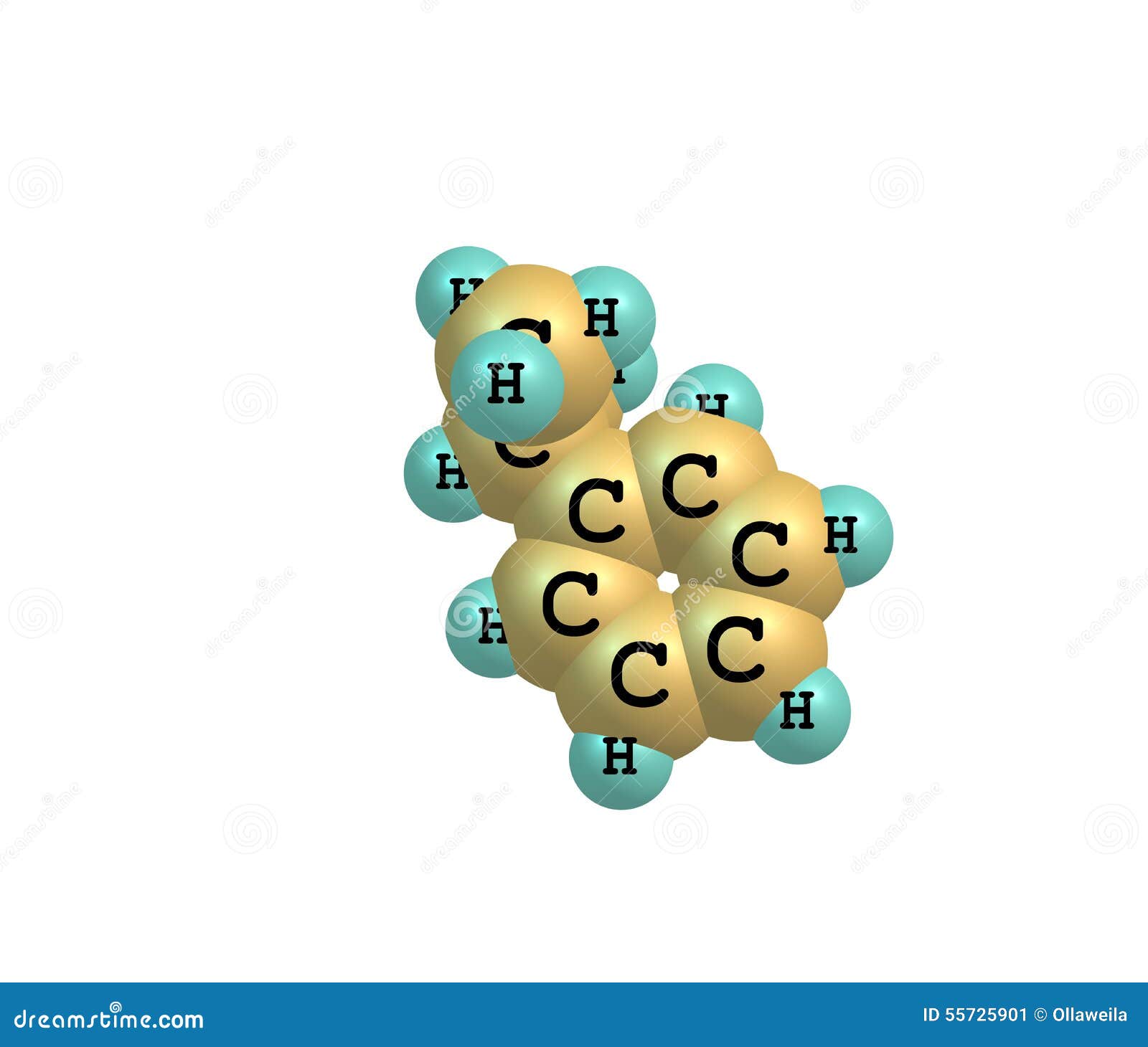 Cumene Molecule Isolated on White Stock Illustration - Illustration of ...