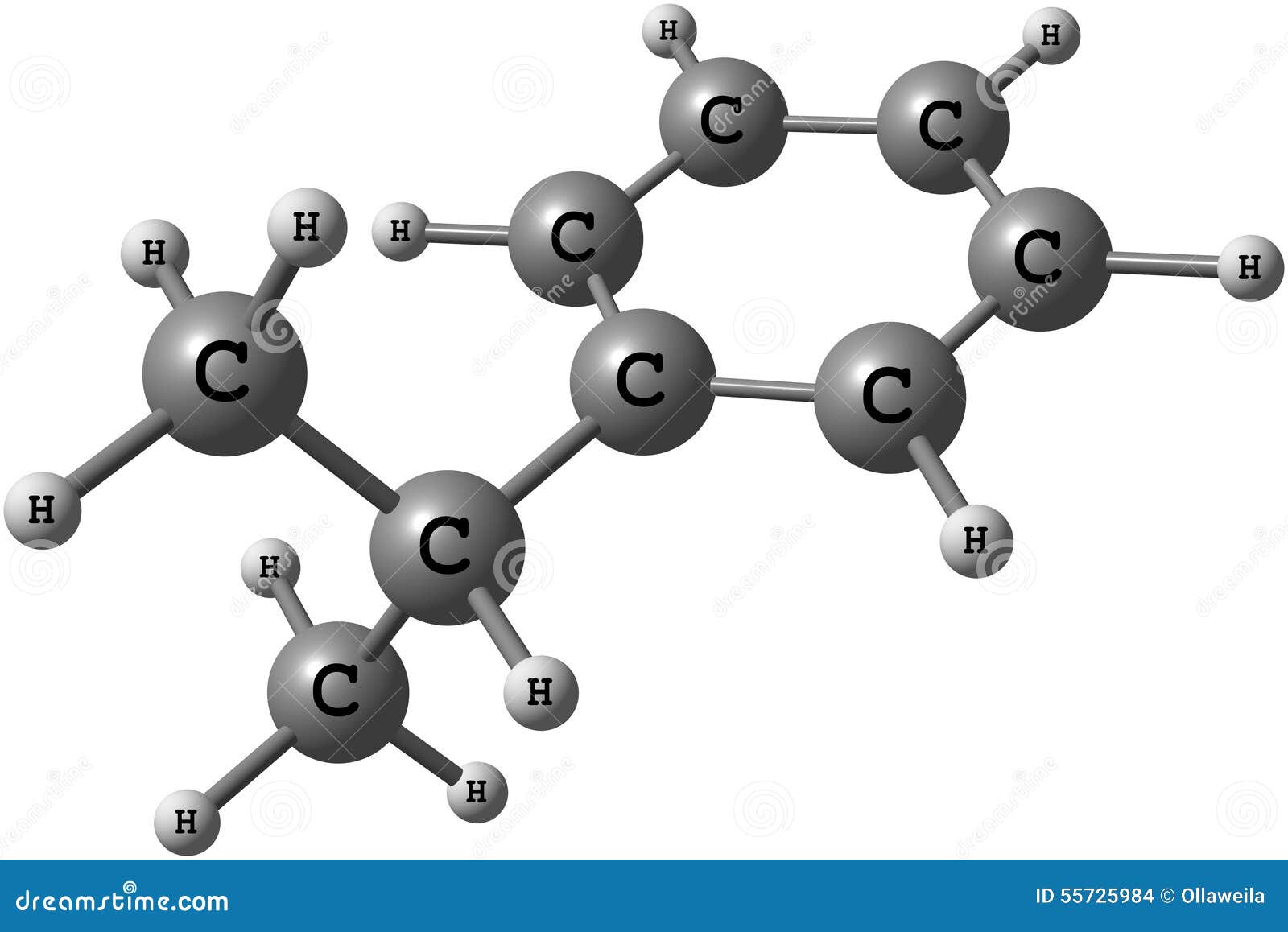 Cumene Molecule Isolated on White Stock Illustration - Illustration of ...