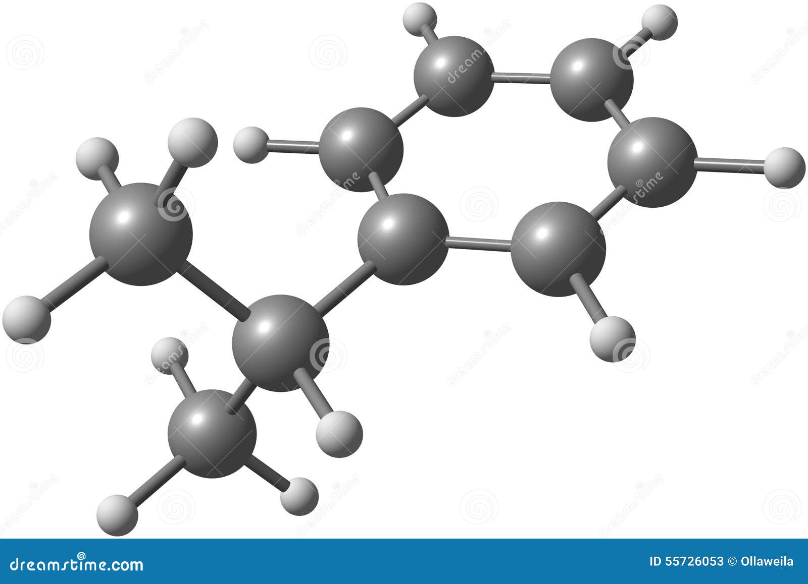 Cumene Molecule Isolated on White Stock Illustration - Illustration of ...