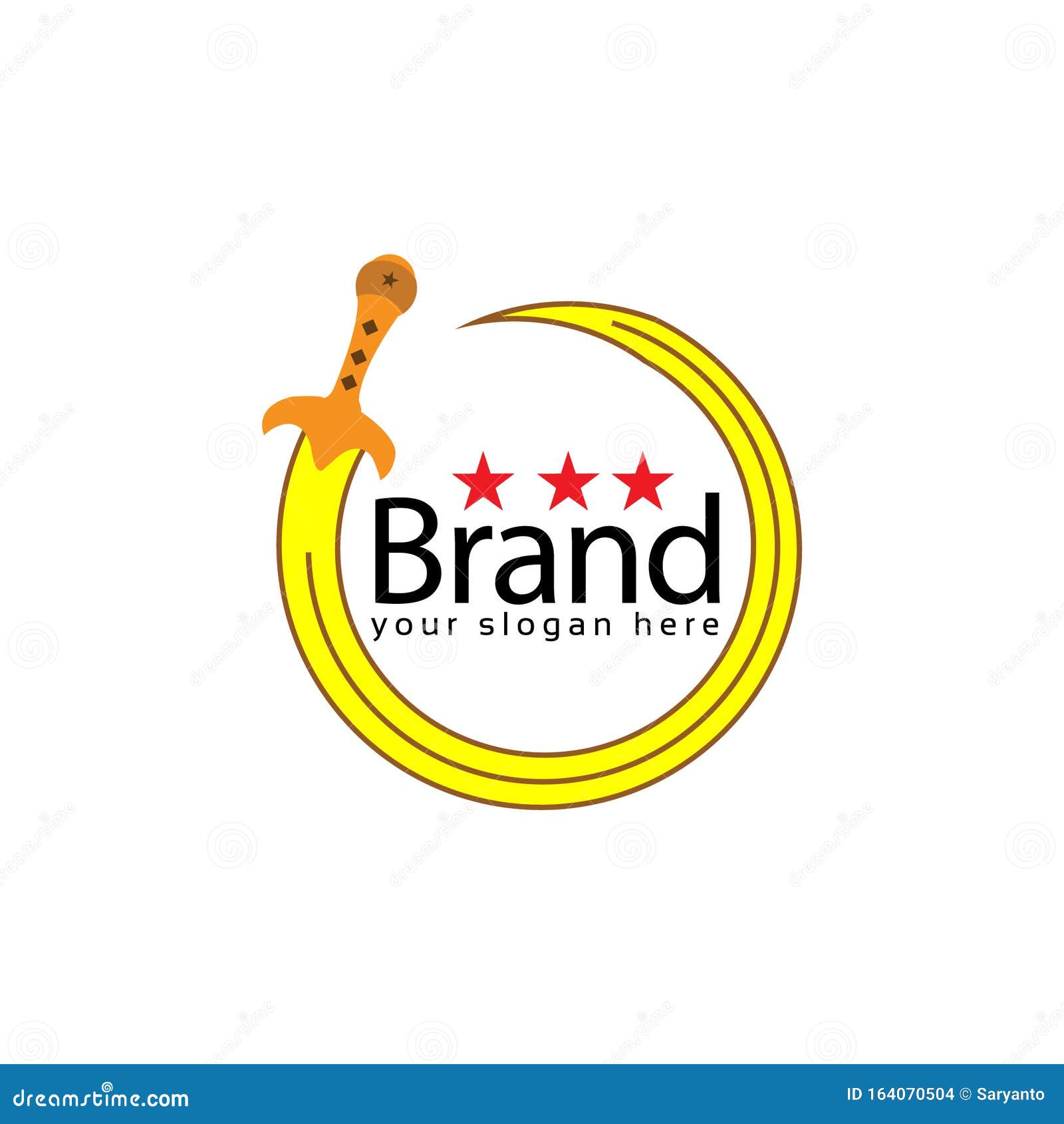 Circle Sword Logo. Vector Illustration on White Background Stock Vector ...