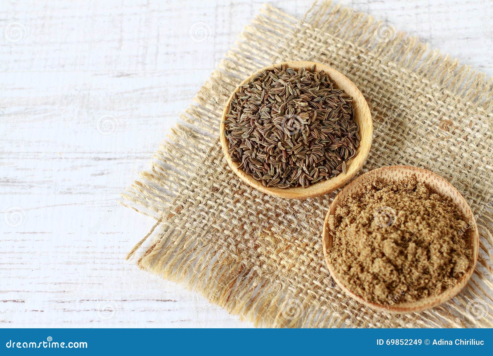 Cumin powder and seeds stock image. Image of spice, ingredient - 69852249