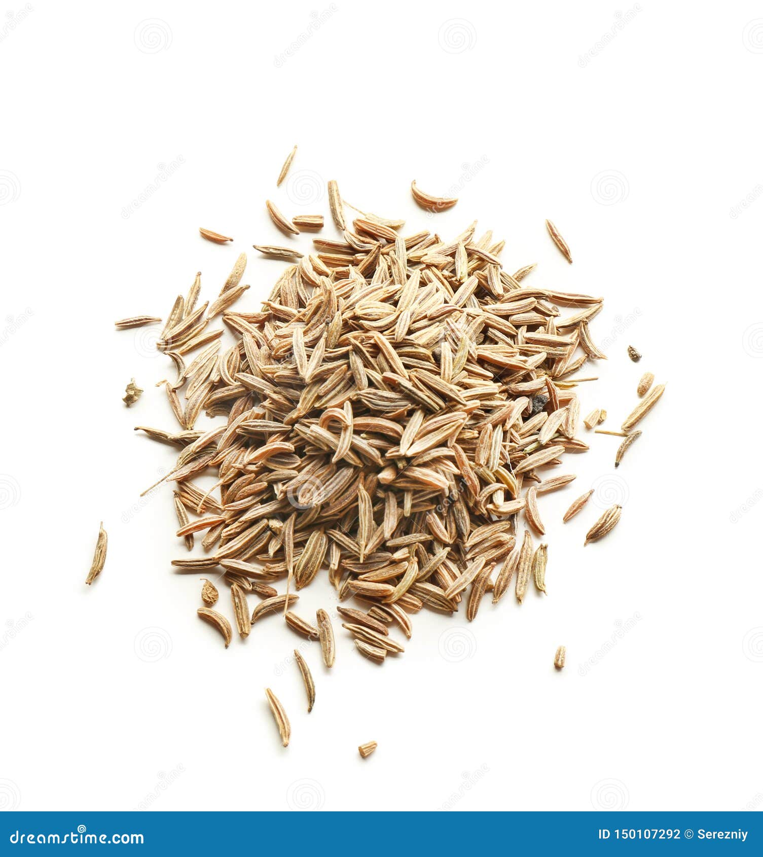 Cumin Seeds on White Background Stock Photo - Image of flavor, white ...
