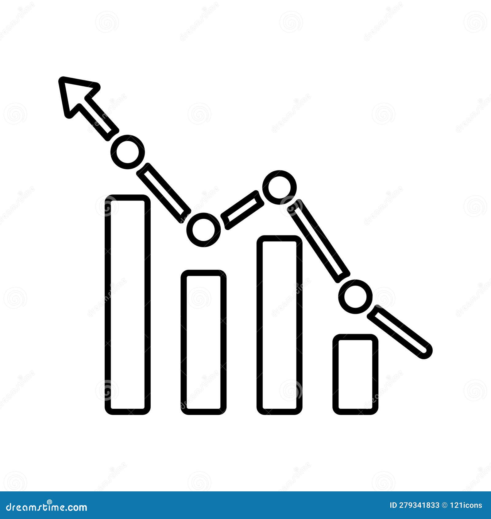 Cumulative, Graph Icon. Line, Outline Design Stock Illustration ...