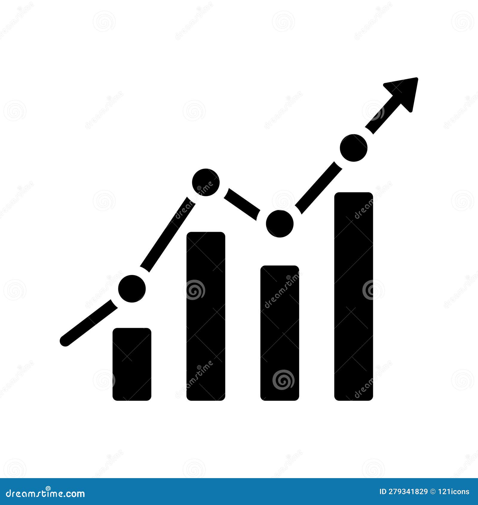 Cumulative, graph icon stock illustration. Illustration of business ...