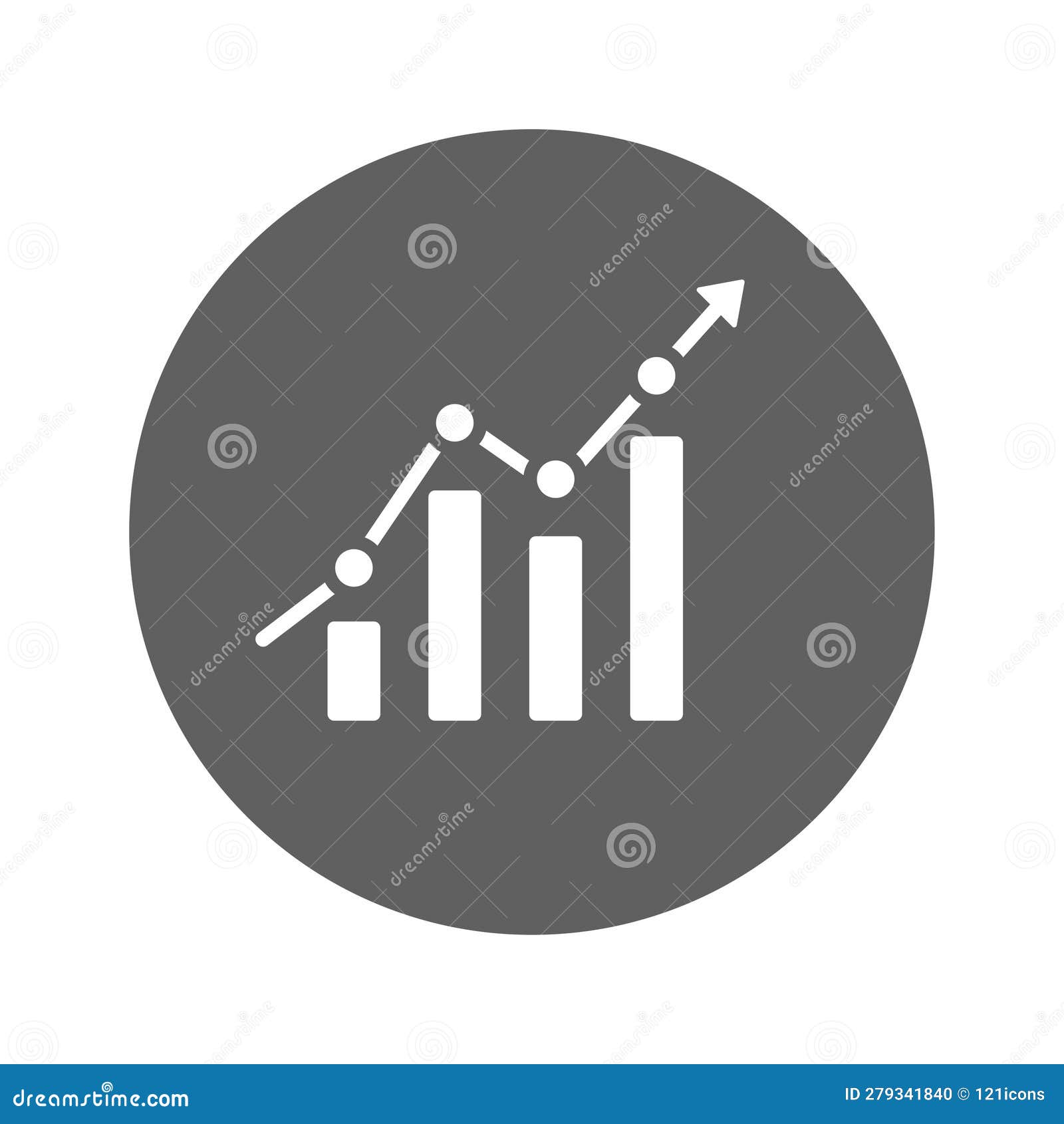 Cumulative, graph icon stock illustration. Illustration of type - 279341840