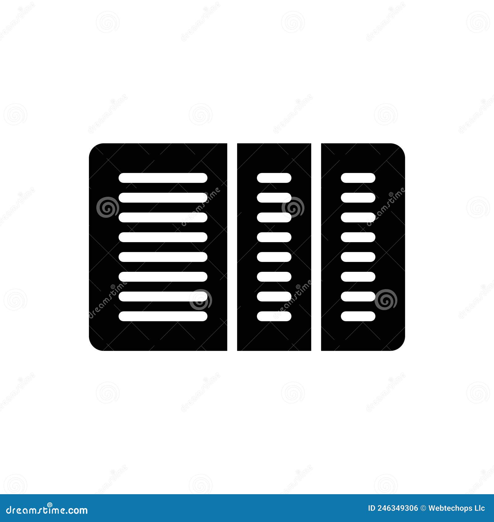 Black Solid Icon for Cumulative, Document and Accumulative Stock Vector ...