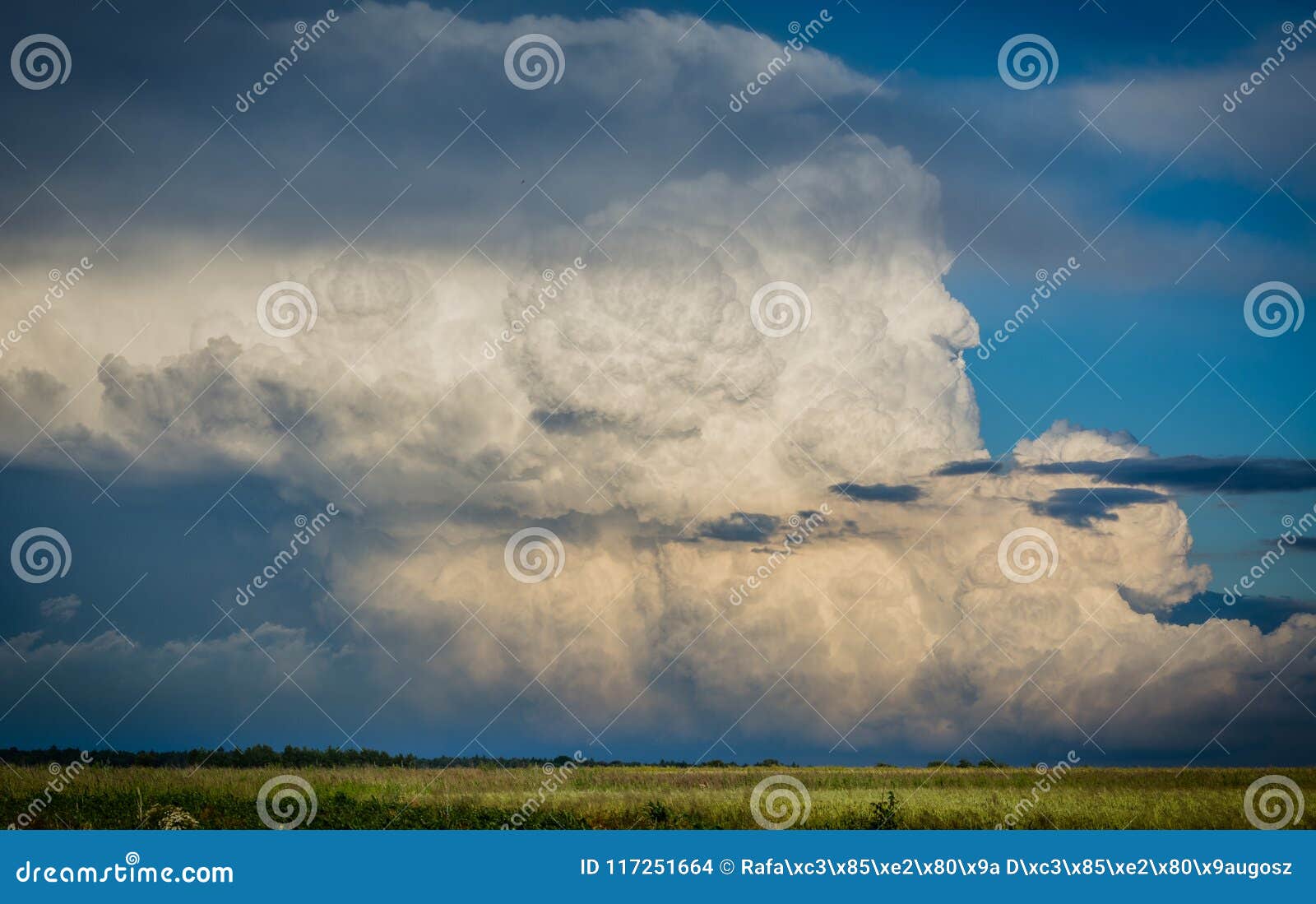 A Beautiful Giant Cumulonimbus Over the Fields. Stock Photo - Image of ...
