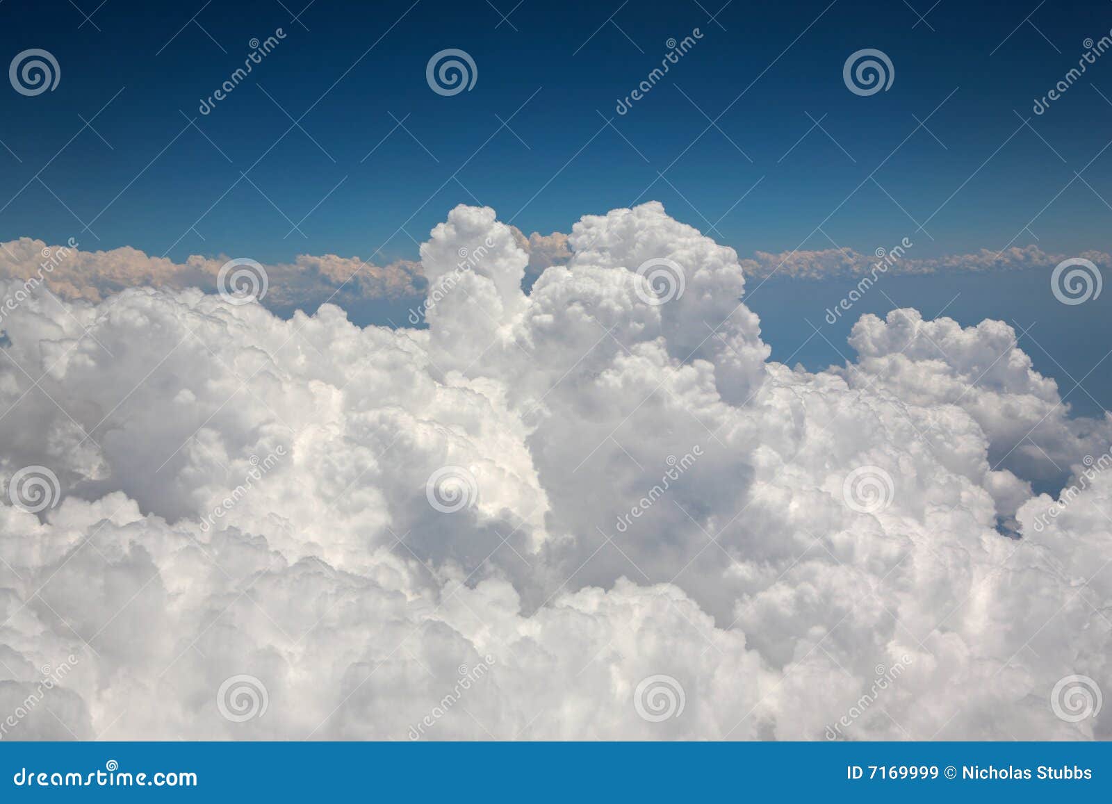 Cumulus Clouds Fog Mist Foggy Baby Blue Electric Blue Color Background ...