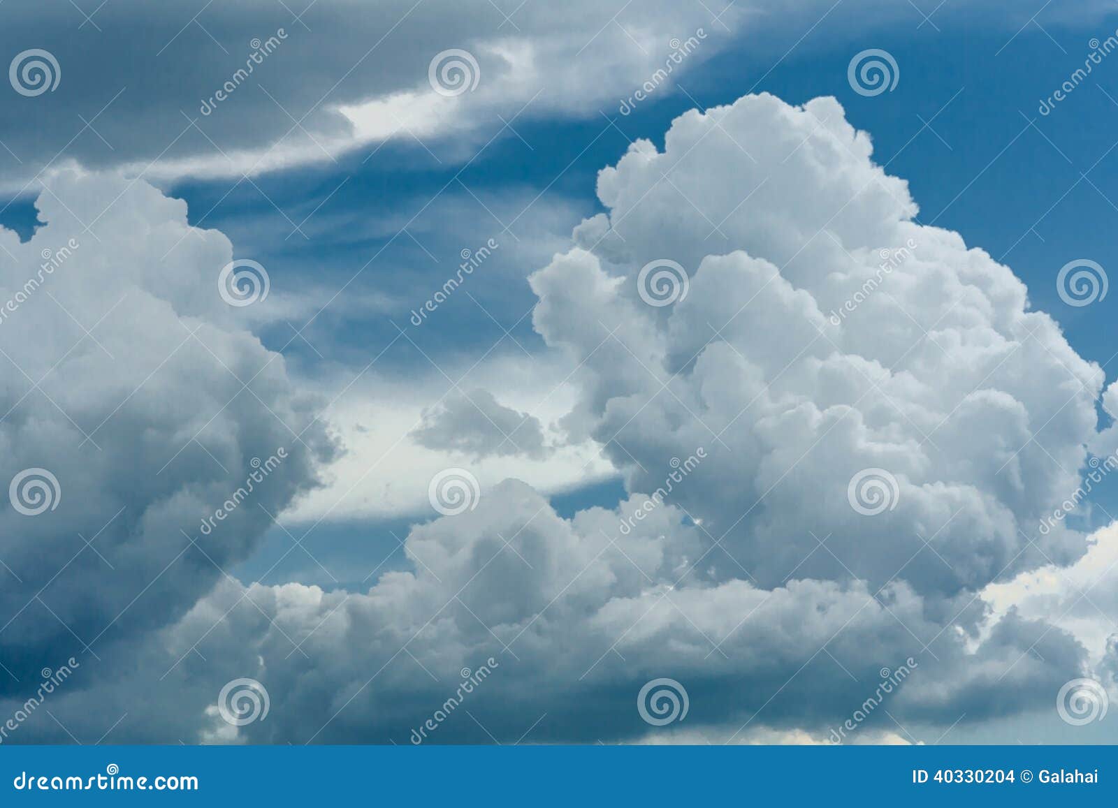 Cumulus Clouds on a Blue Sky Stock Photo - Image of colorful, quiet ...