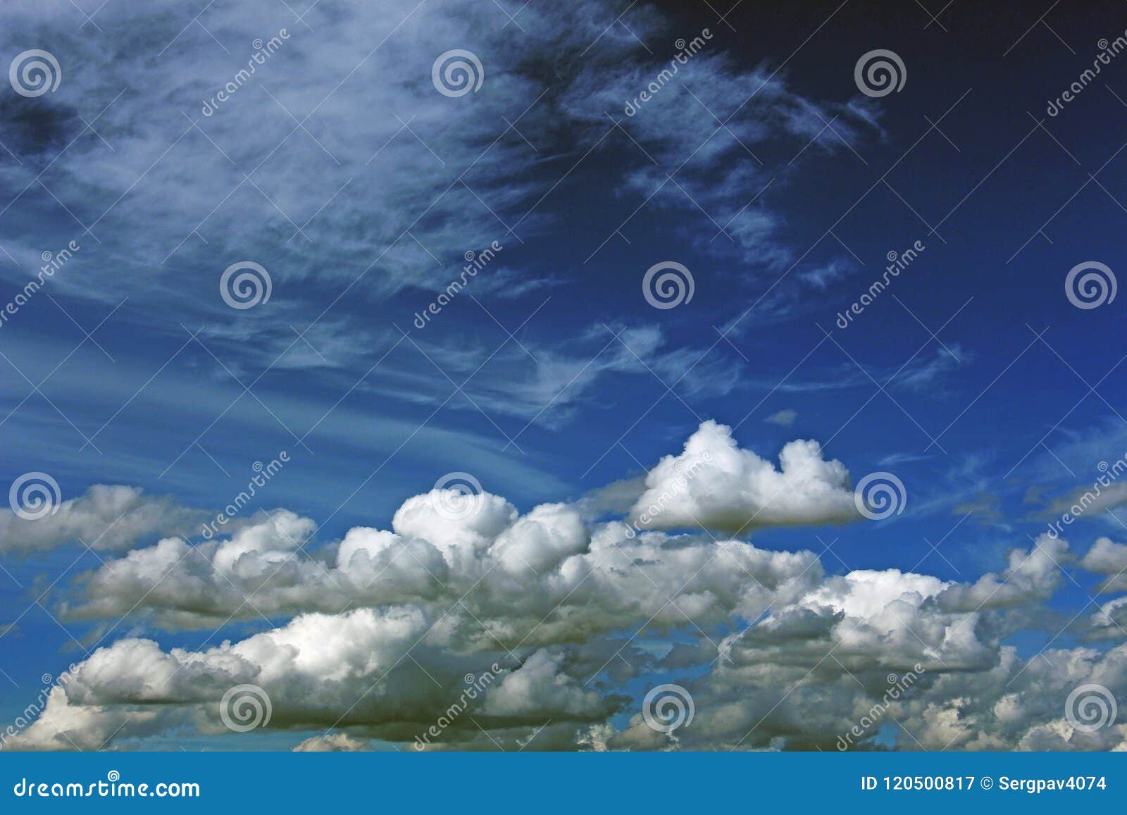 Cumulus Clouds in the Blue Sky Stock Image - Image of cloudscape ...