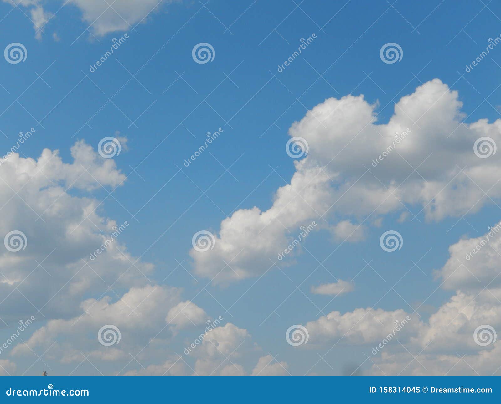 Cumulus Clouds on a Clear Blue Sky Stock Image - Image of heaven ...