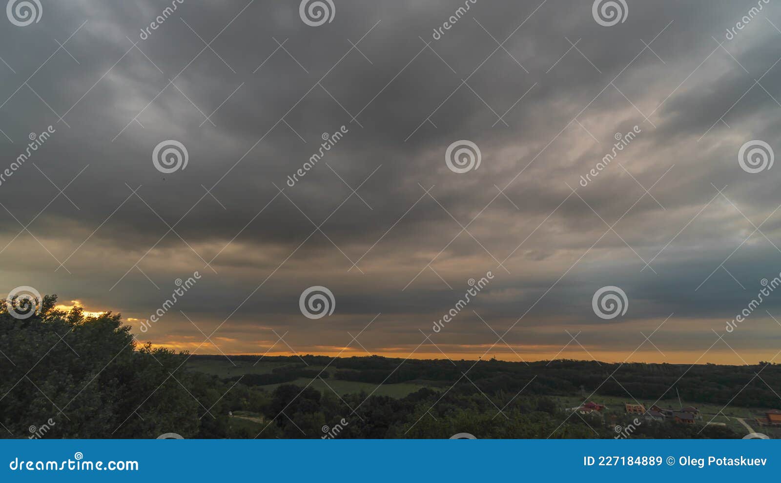 Cumulus Clouds Moving Fast in the Sunset Sky Stock Video - Video of ...