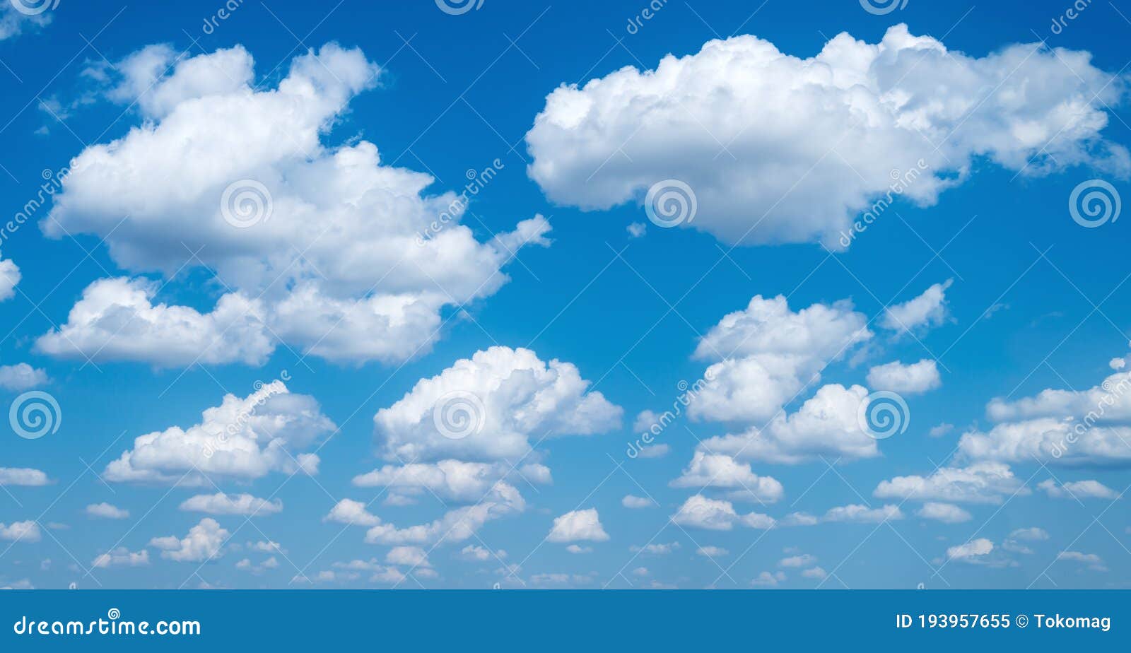 Cloudy Sky. Panoramic View of Cumulus Clouds Stock Image - Image of ...