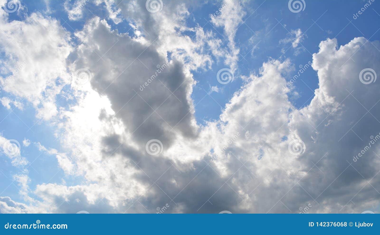 Cumulus Clouds in Summer. Sky Panorama Stock Photo - Image of ...