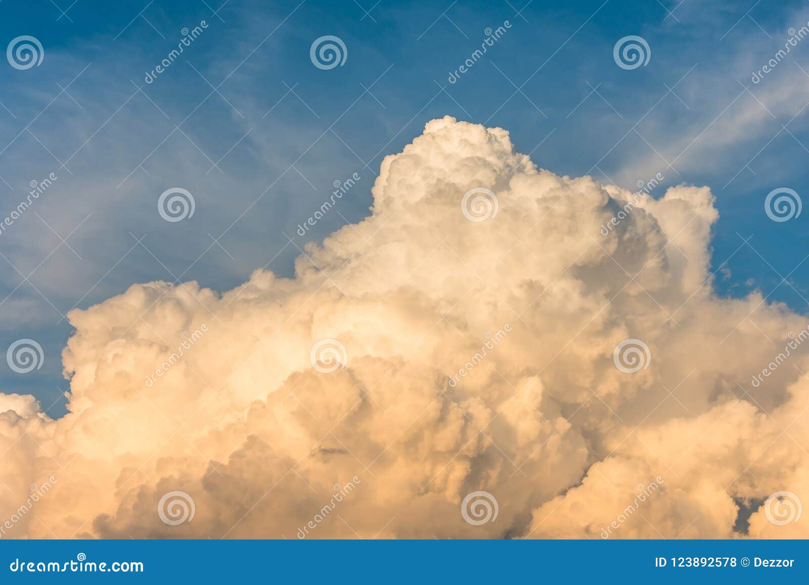 Cumulus Clouds at Sunset with Gradient Sky. Stock Photo - Image of ...
