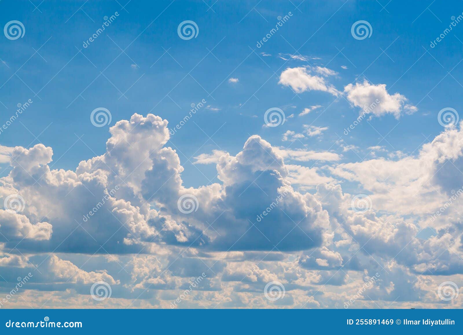 Cumulus Clouds Turn into Thunderstorms. Summer Sky. Lush Clouds ...