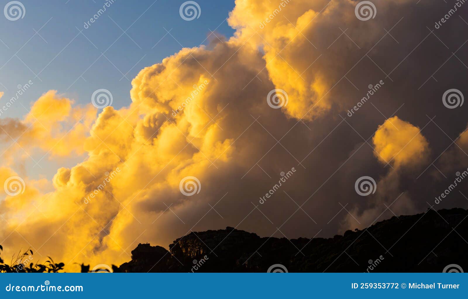 Cumulus and Stratus Clouds in Dramatic Sunset Sky Stock Photo - Image ...