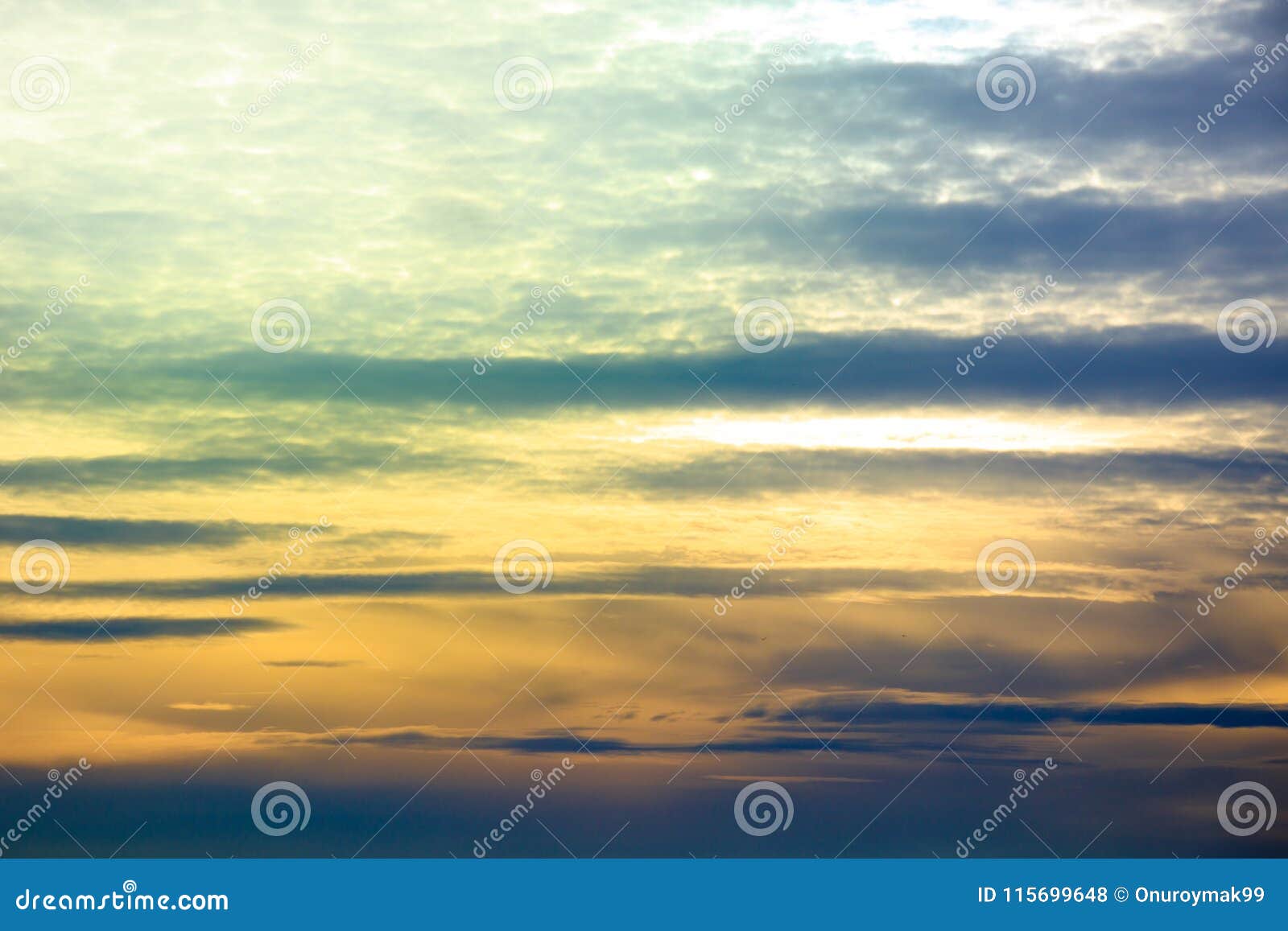 Cumulus Sunset Clouds With Sun Setting Down, Beautiful Sky Royalty-Free ...