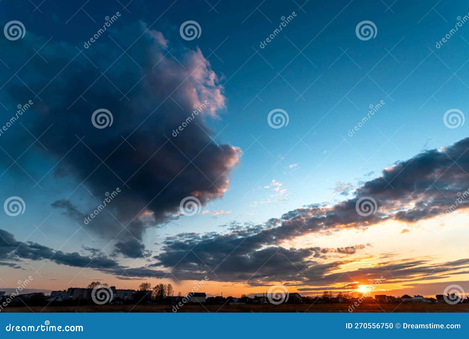 Cumulus Sunset Clouds with Sun. Beautiful Sky with Clouds on the Summer ...